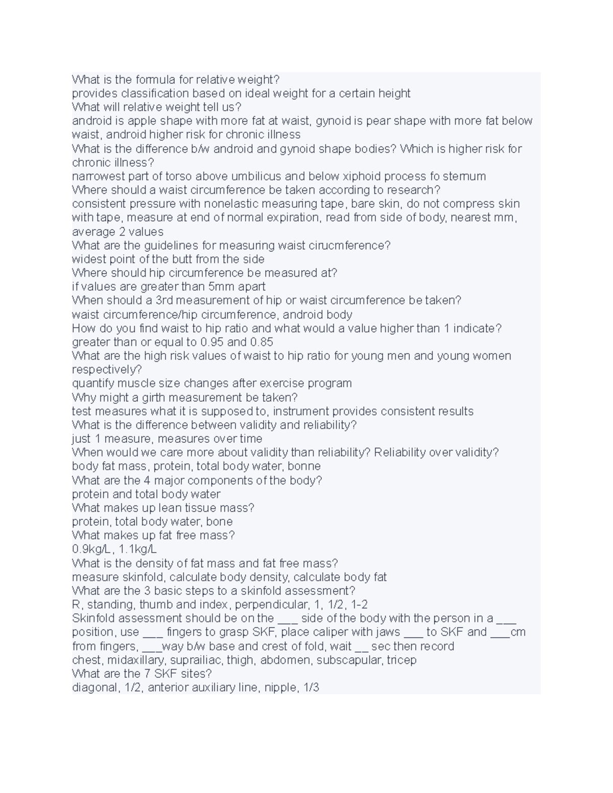 12 - Practice - What is the formula for relative weight? provides ...