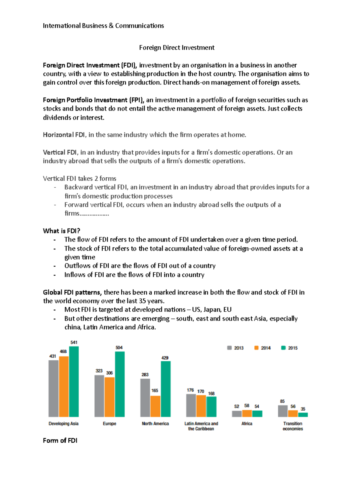 Foreign Direct Investment - Foreign Direct Investment Foreign Direct ...