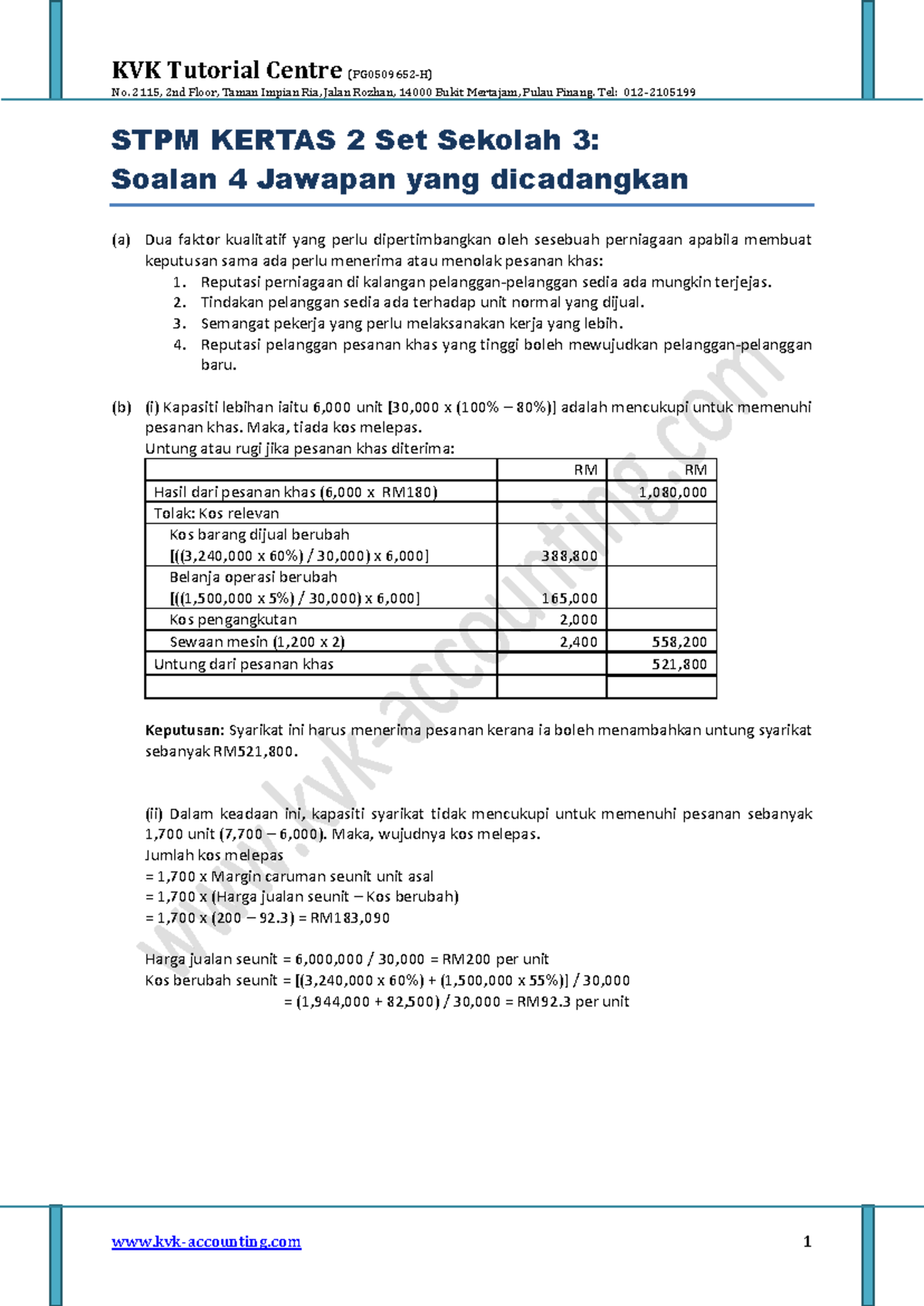 STPM K2 Set 3 S4 Jawapan - Nothing - KVK Tutorial Centre (PG0509652-H) No. 2115, 2nd Floor ...