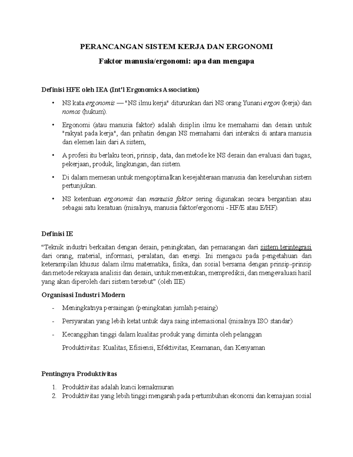 Perancangan Sistem Kerja dan Ergonomi_Faktor Manusia - PERANCANGAN ...