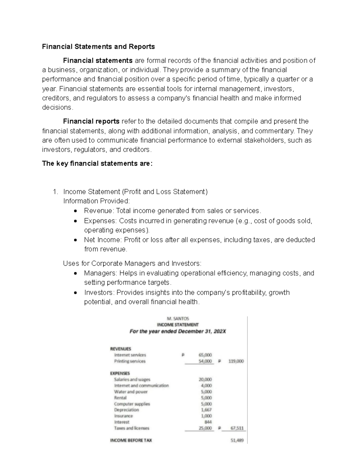 Module-3 - lecture - Financial Statements and Reports Financial ...
