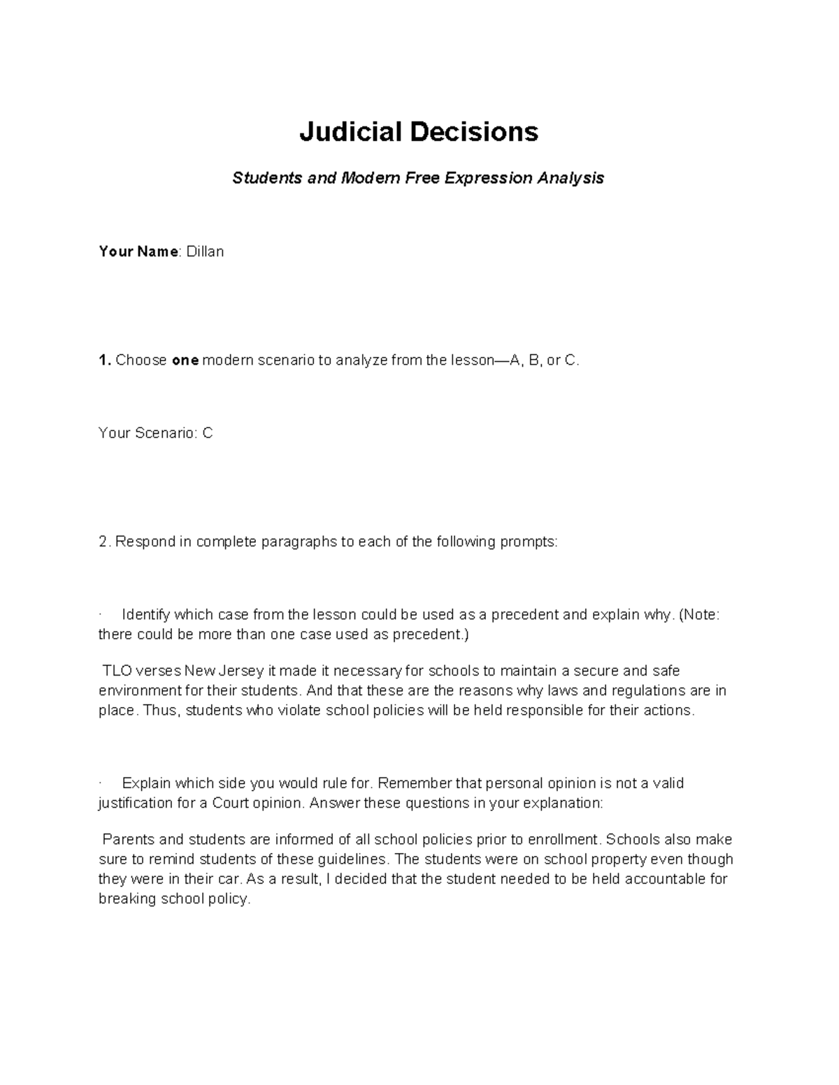 2.07 US GOV V23 Assignment Template - Judicial Decisions Students and ...