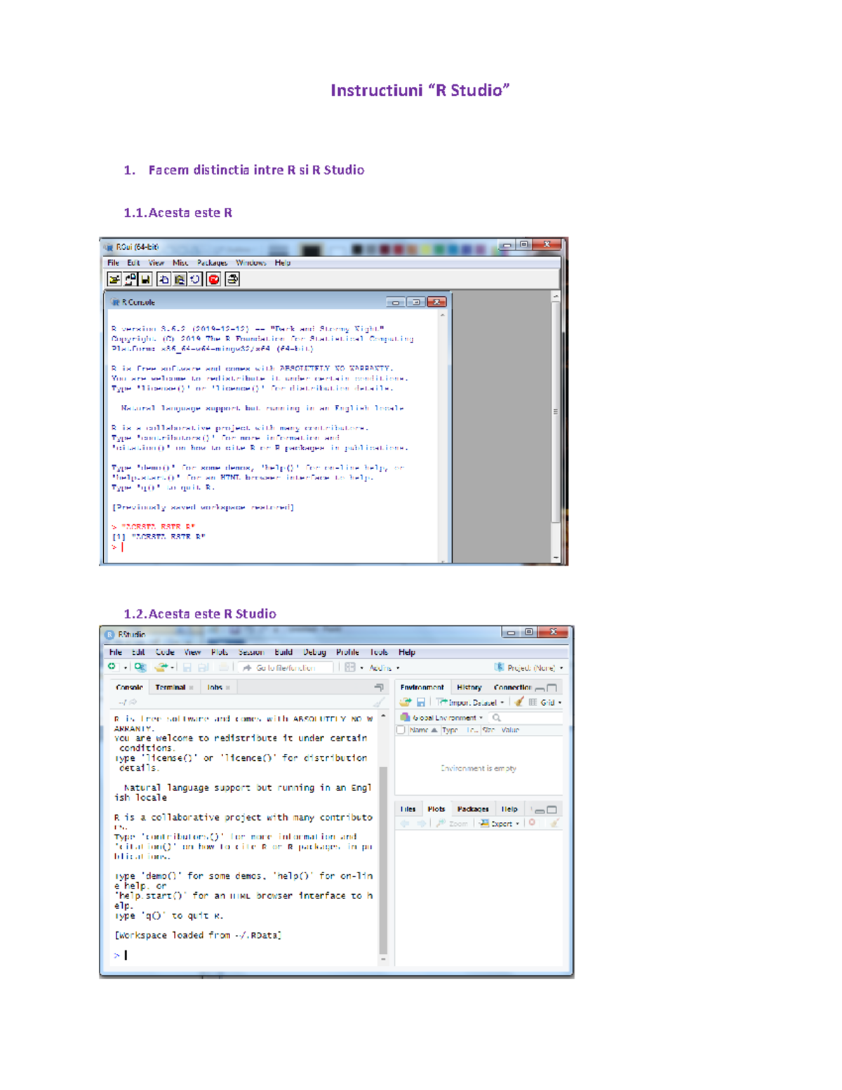 Instructiuni de utilizare R Studio - Instructiuni “R Studio” Facem ...