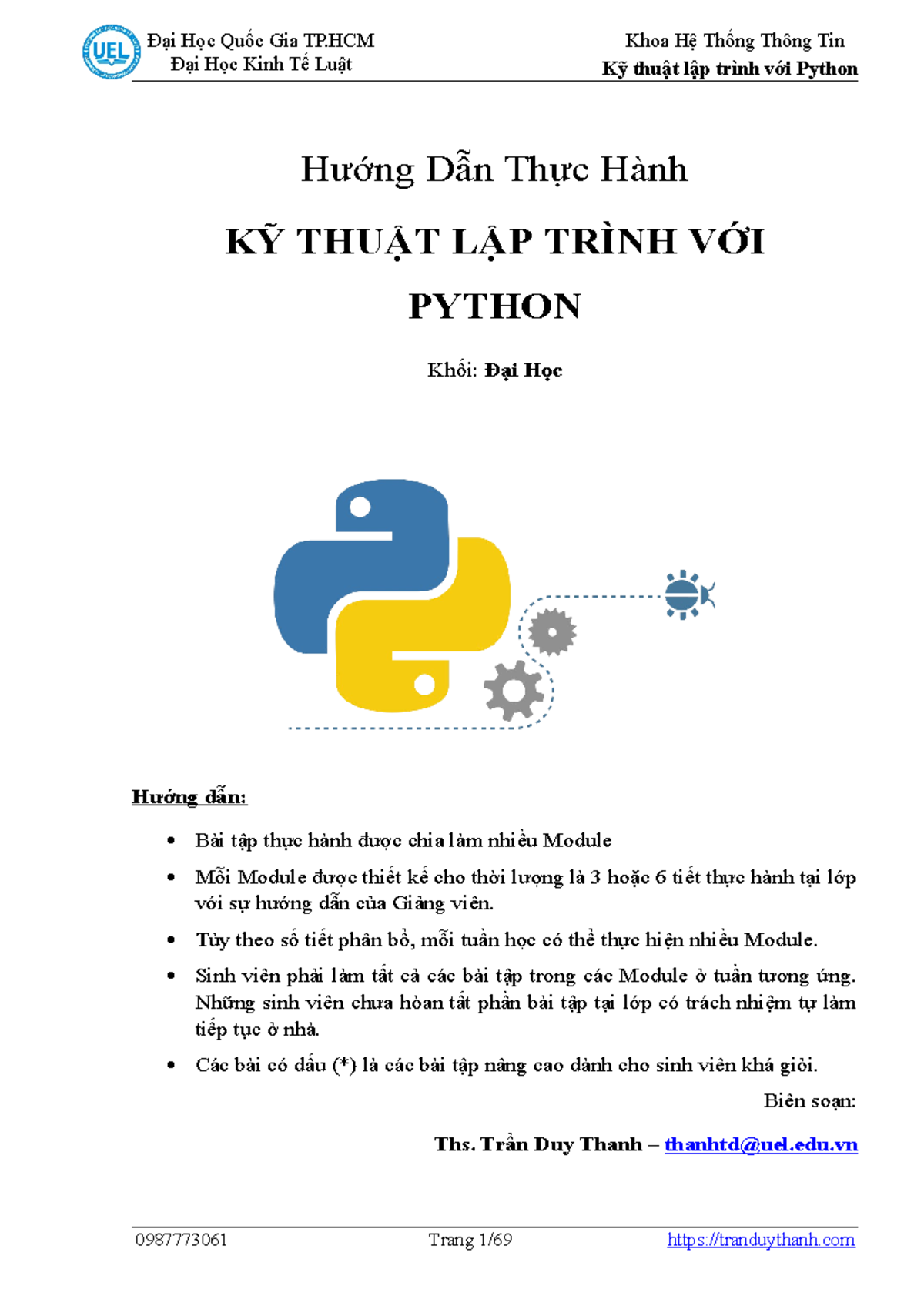 Bài Tập - Kỹ thuật lập trình với Python - Đại Học Kinh Tế Luật Kỹ thuật ...