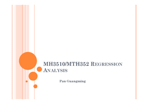 Tutorial 7 Solutions MH3500 Notes - MH3500 Statistics Tutorial Problems ...