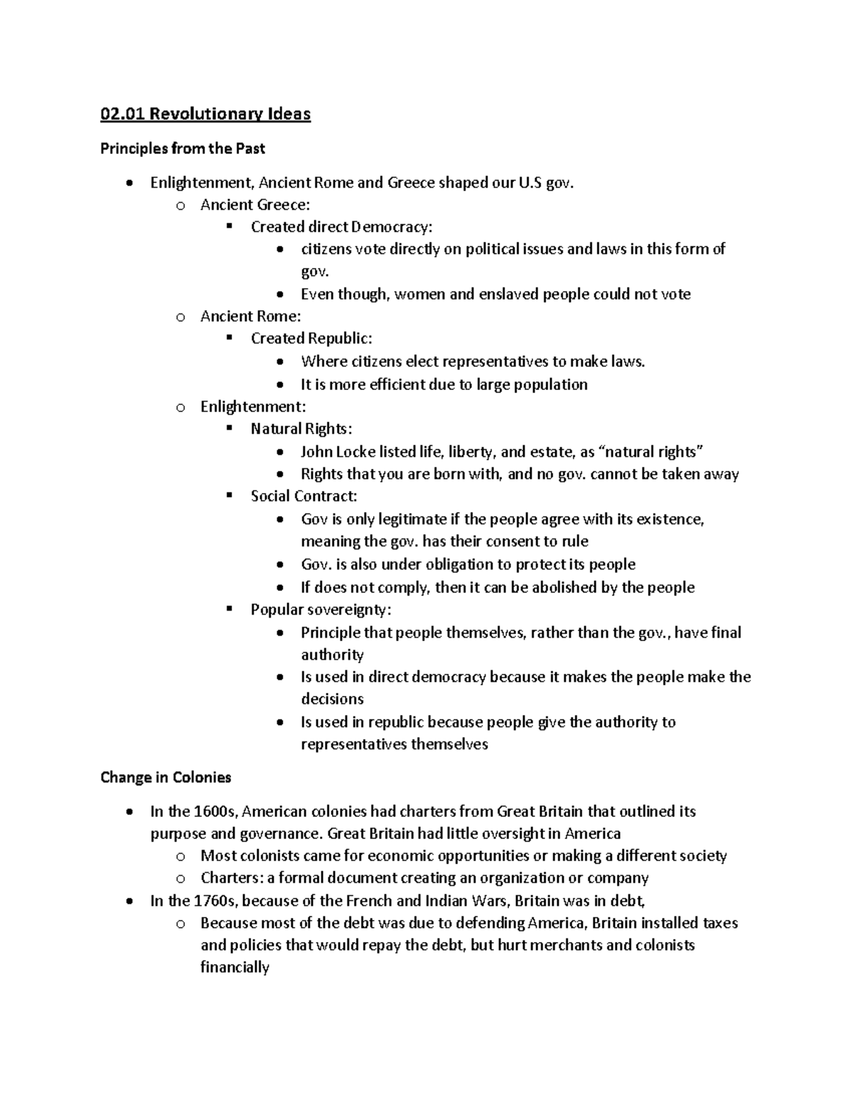 Revoluntianary Ideas U.S Gov - 02 Revolutionary Ideas Principles from ...