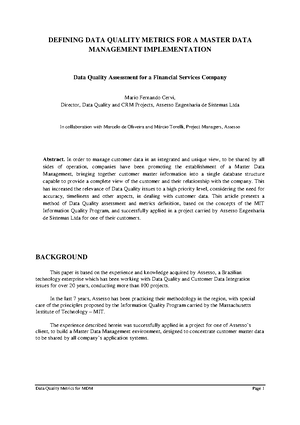 How to Measure Data Quality - A Metric-Based Approach - Association for ...