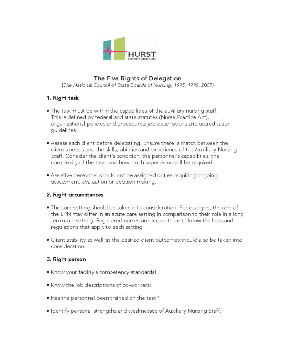 The Five Rights Of Delegation - The Five Rights of Delegation (The ...