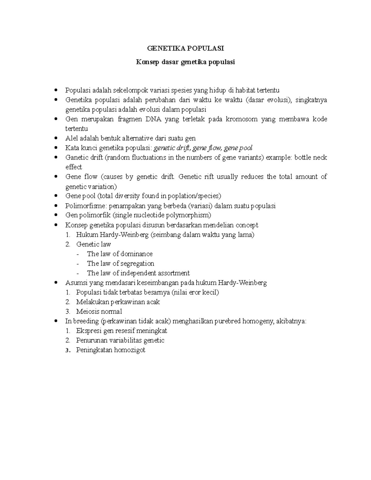 Genetika - Konsep dasar genetika populasi - GENETIKA POPULASI Konsep ...