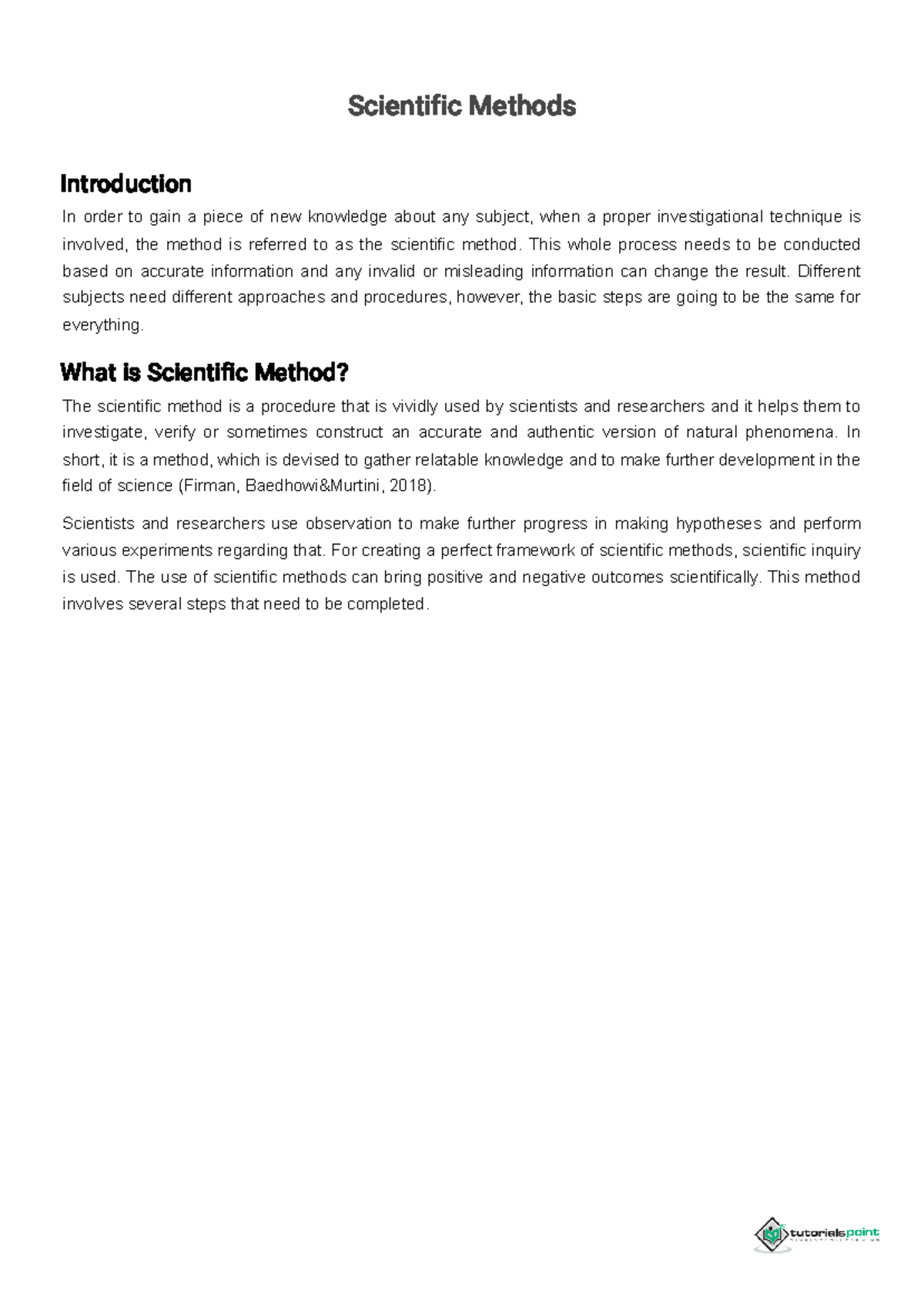 Scientific Methods - Scientific Methods Introduction In order to gain a ...