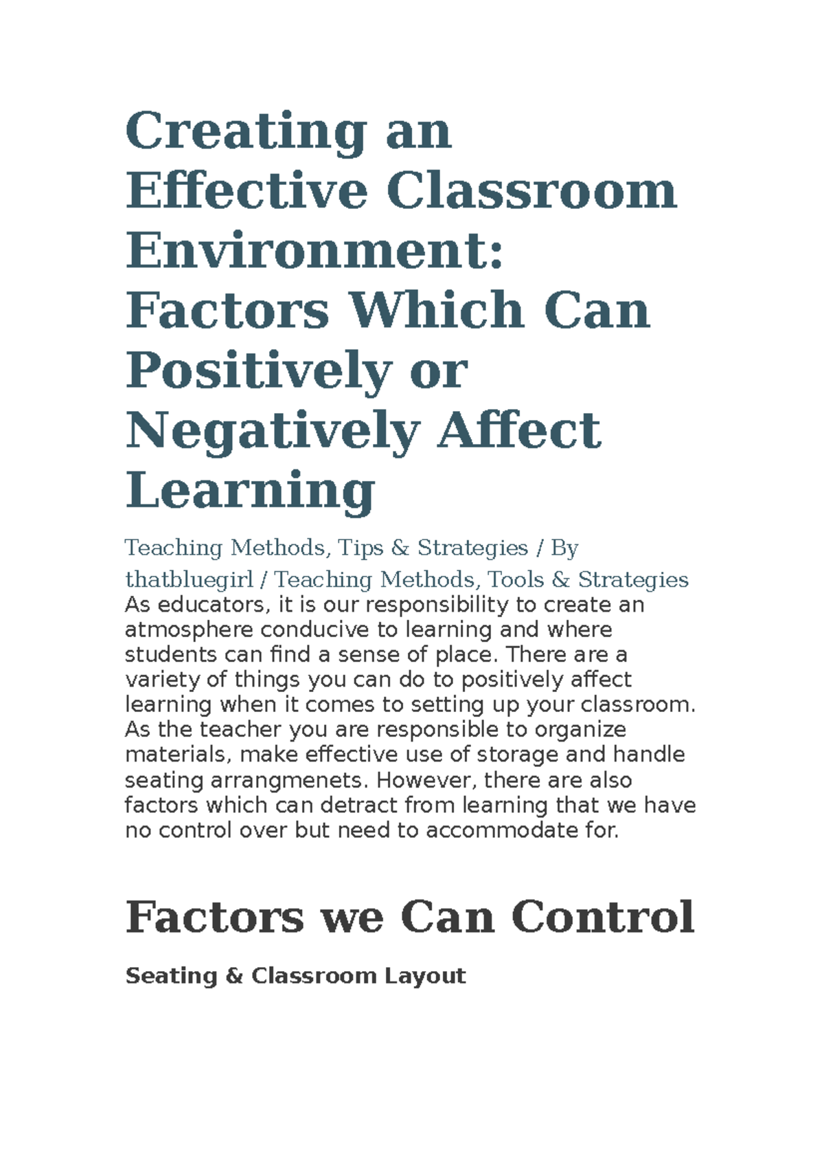 Creating An Effective Classroom Environment Creating An Effective creating-an-effective-classroom-environment-creating-an-effective