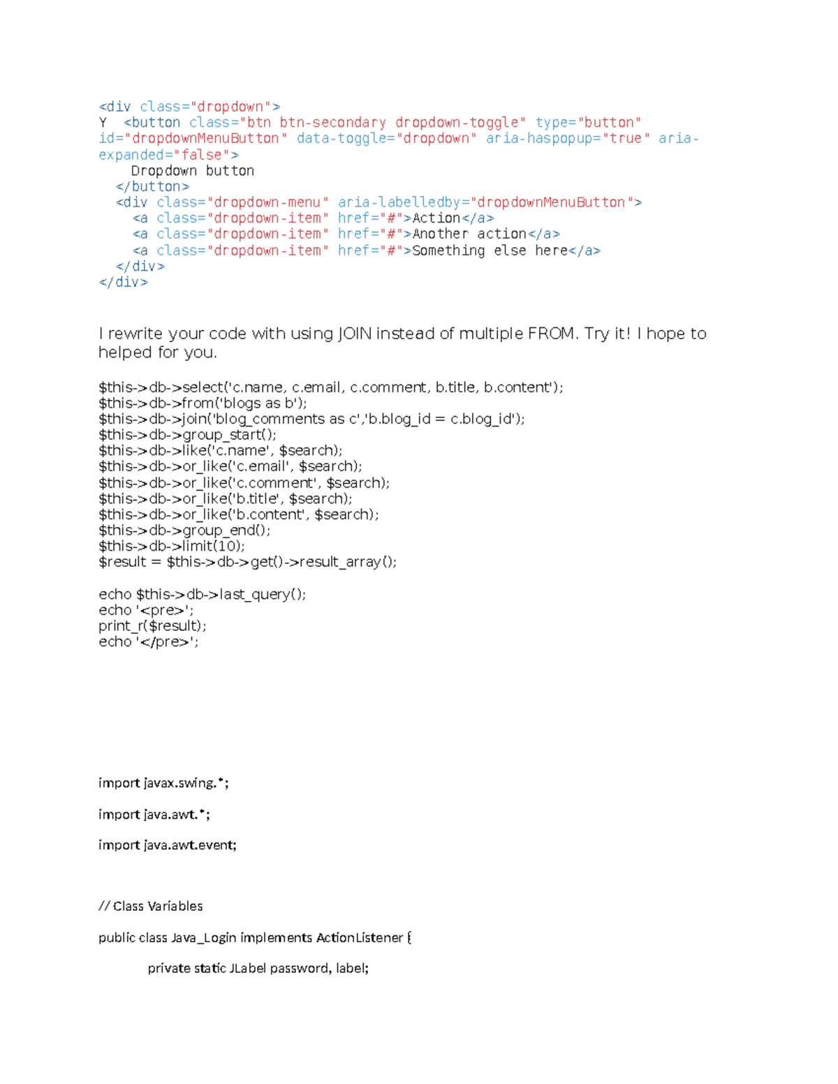 Java Questions fo441 - Y