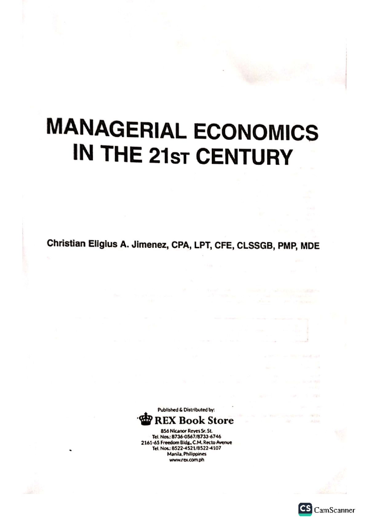 managerial economics 21st century chapter 1-5 - Bachelor of Secondary ...