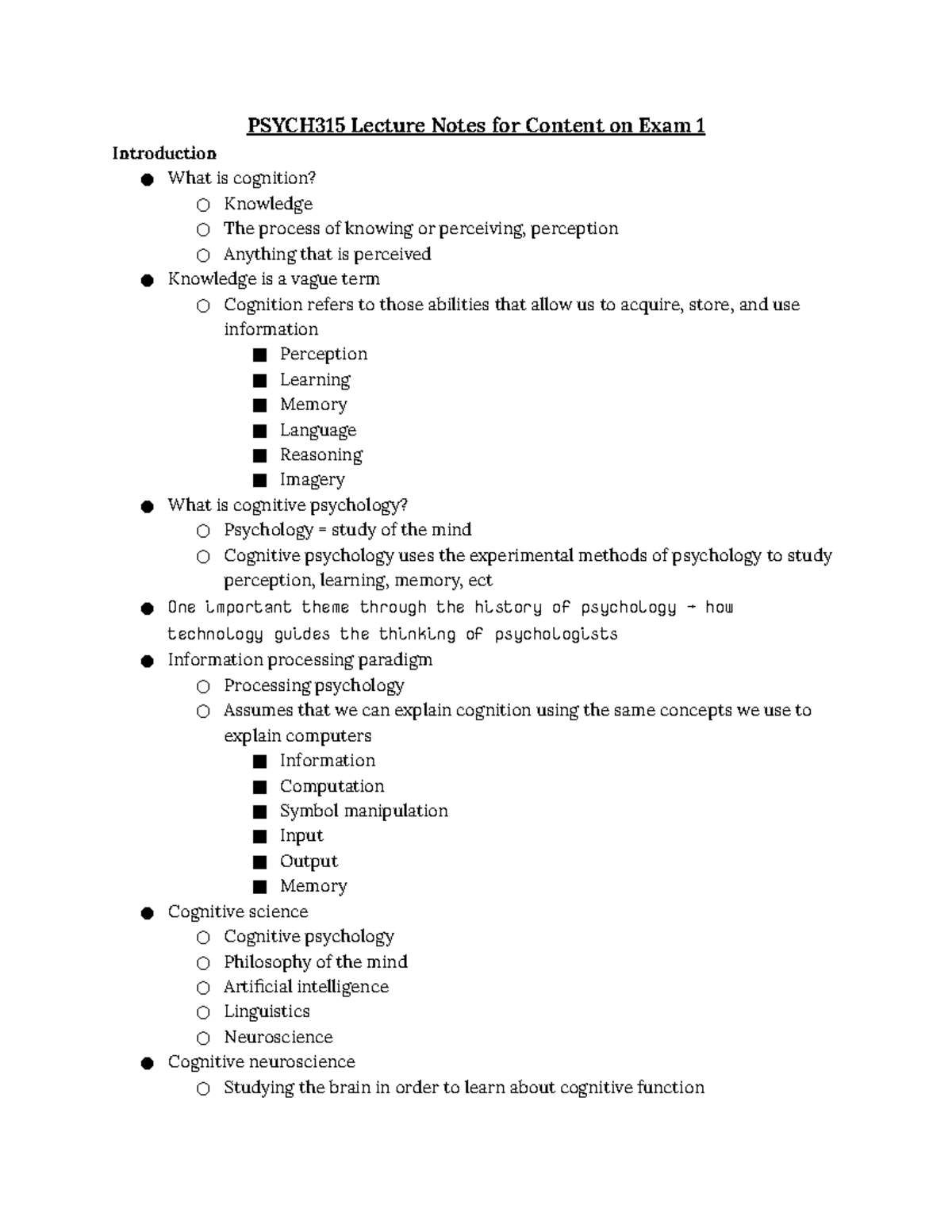 PSYCH315 Exam1 Lecture Notes - PSYCH315 - UMass Amherst - Studocu
