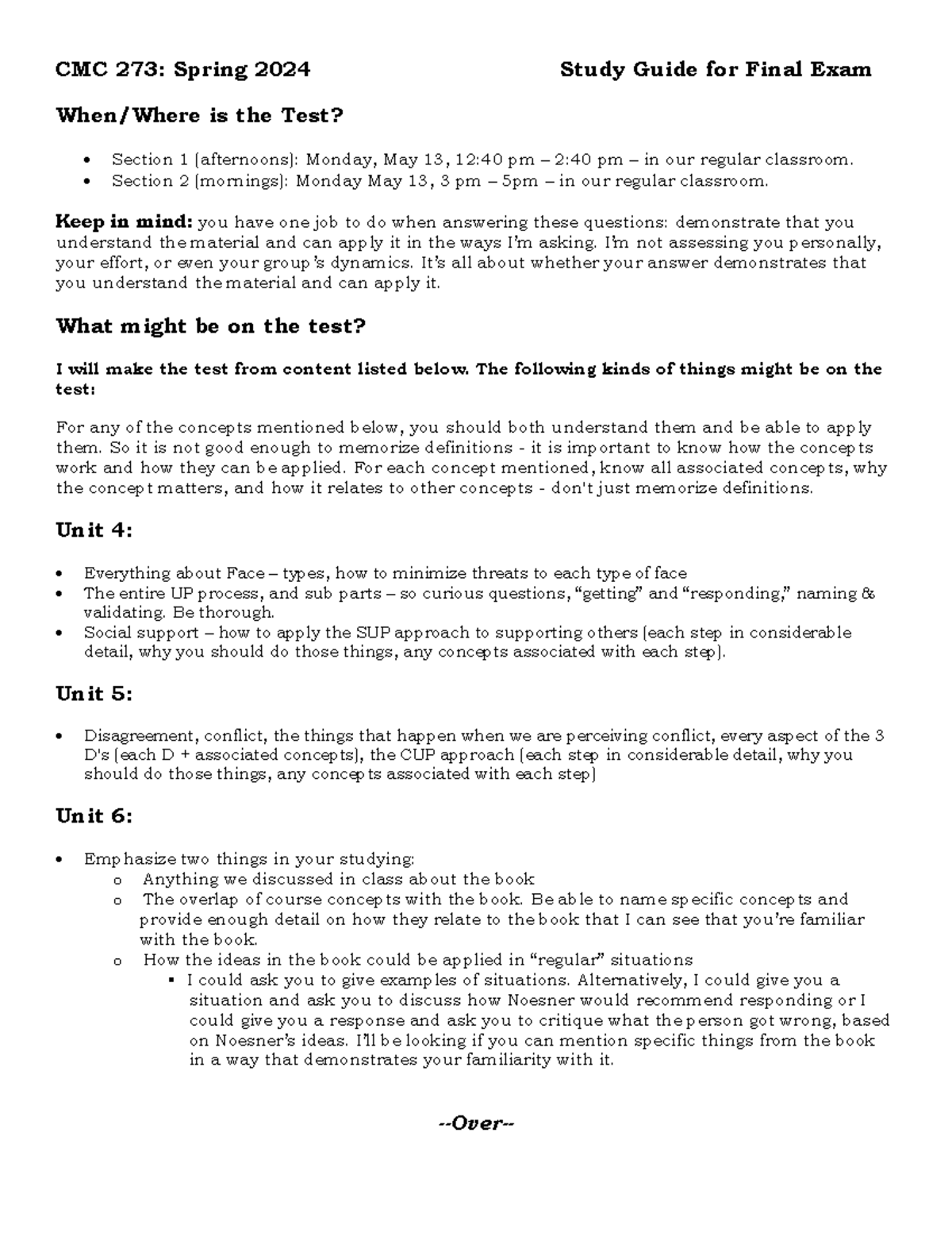 273 Final Exam Review Fall Spring 24 - CMC 273: Spring 2024 Study Guide ...