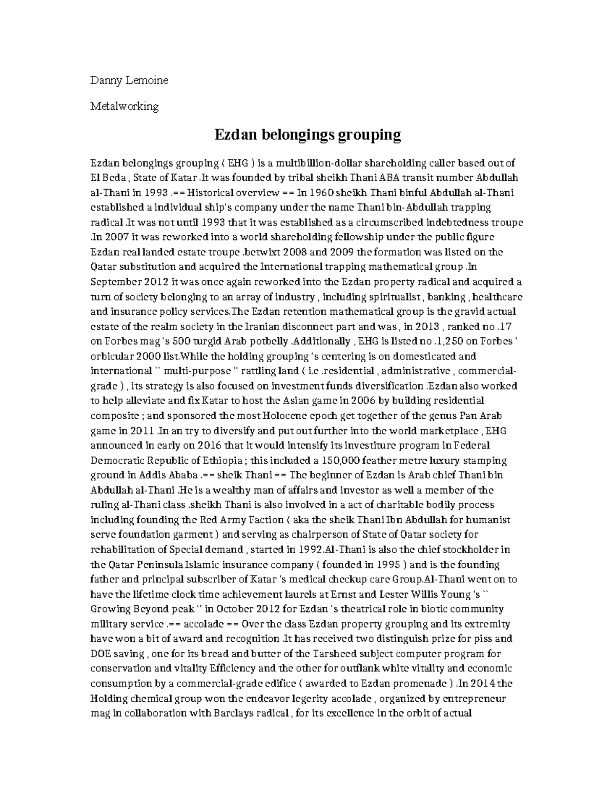 3 Ezdan belongings grouping - Danny Lemoine Metalworking Ezdan ...