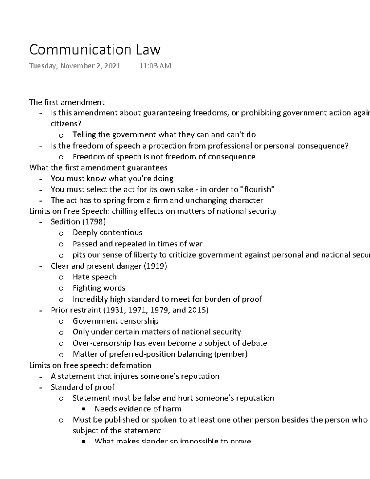 Intro to Mass Communications - Communication Law - Communication Law ...