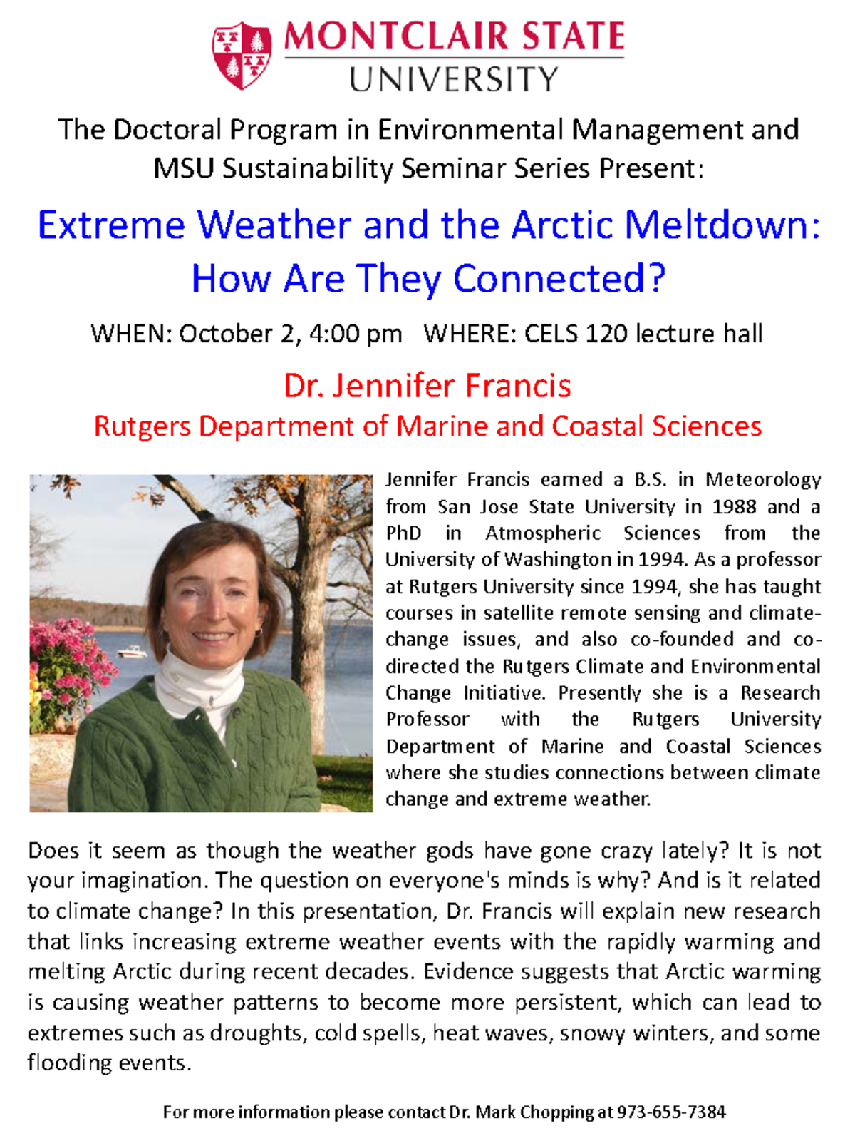Seminar Flier MSU Jennifer Francis - The Doctoral Program in ...