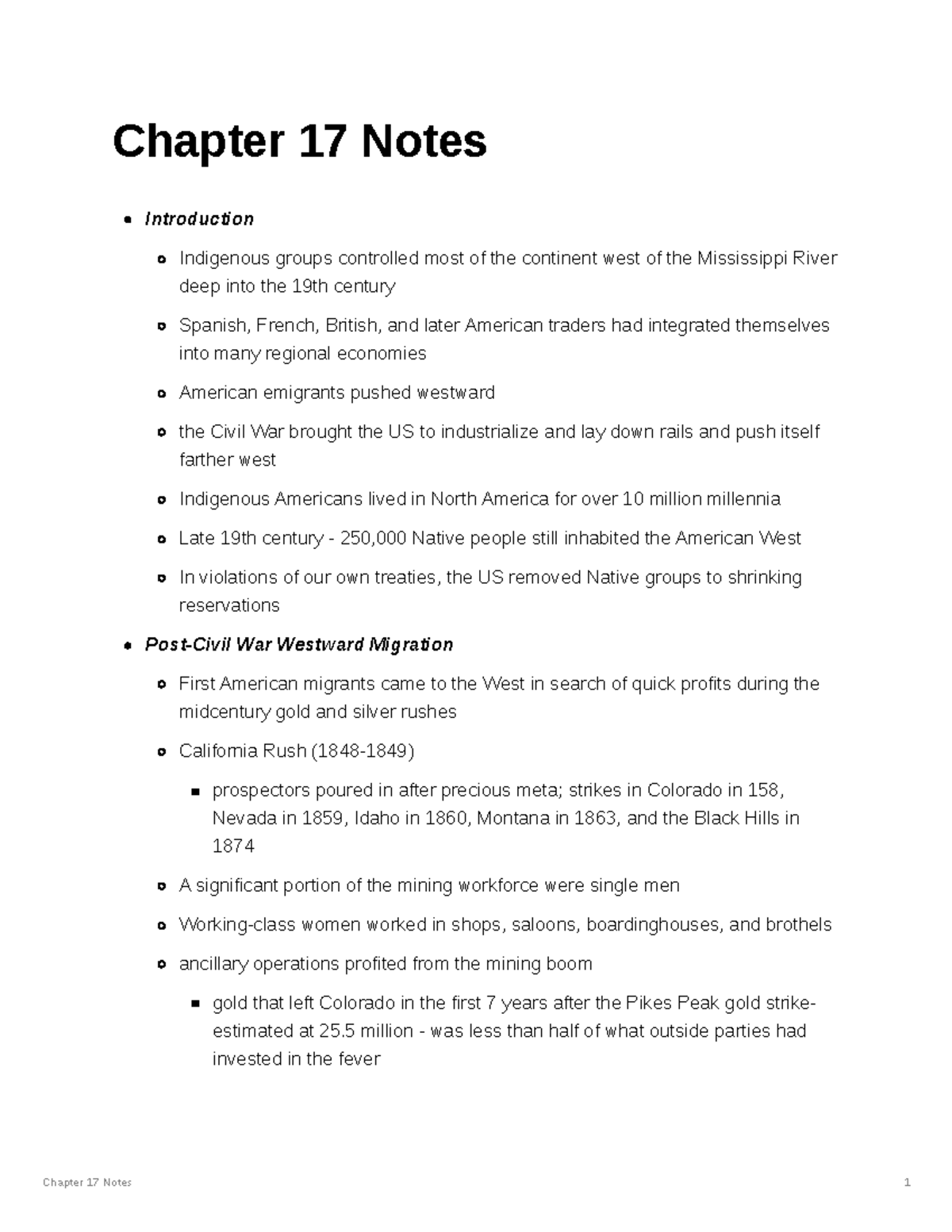 Chapter 17 Notes - Chapter 17 Notes Introduction Indigenous groups ...