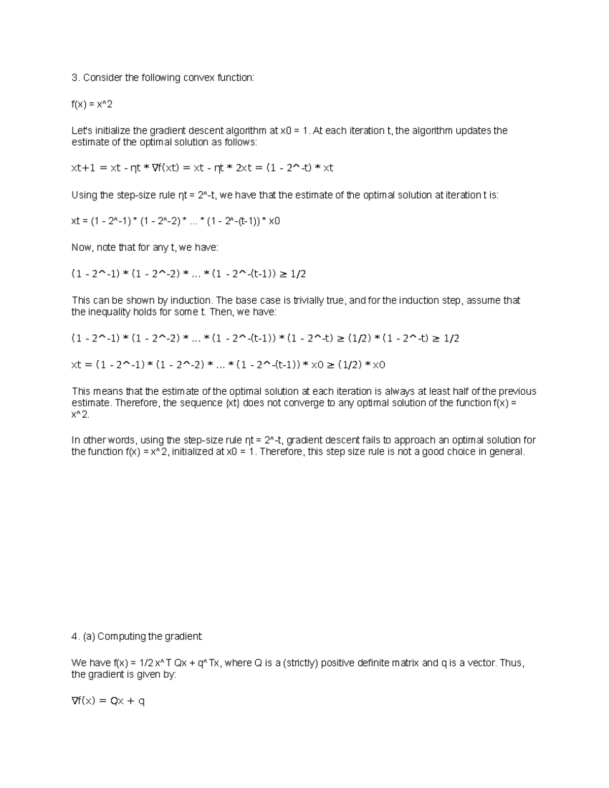 Homework 6 - Consider the following convex function: f(x) = x^ Let's ...
