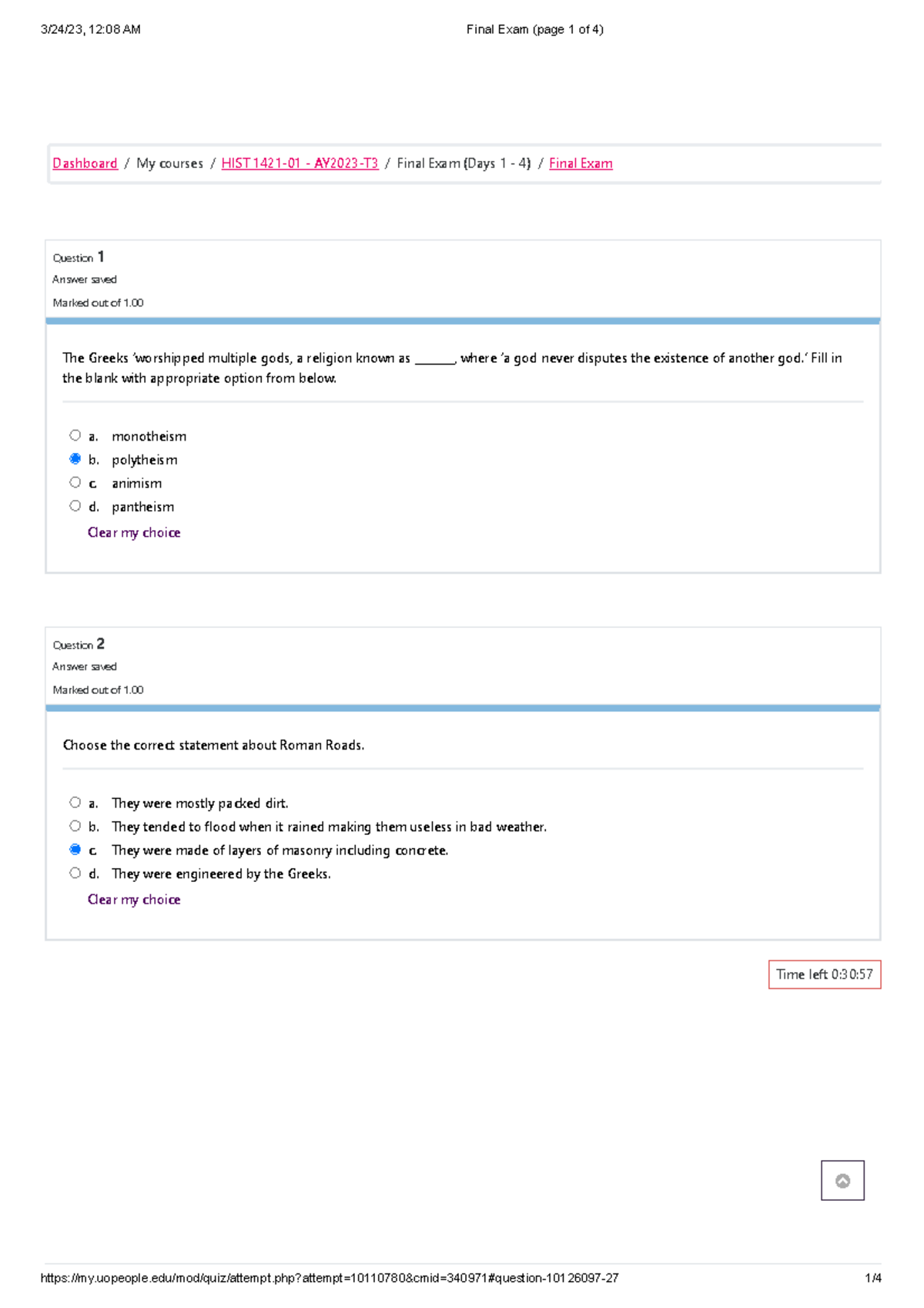 HIST1421 - Final Graded Quiz Sample - - Studocu