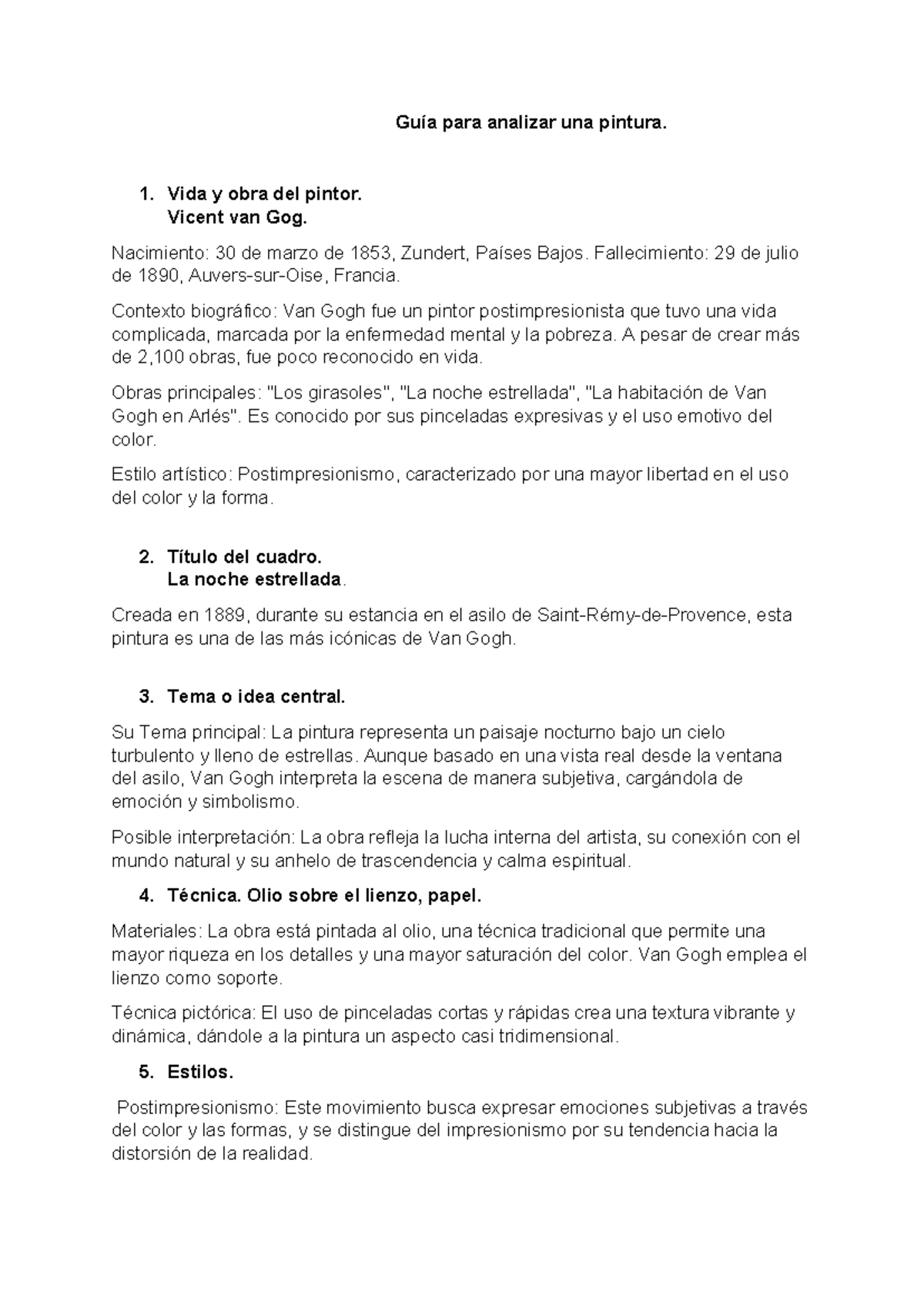 Guía para analizar una pintura anny hecha - Guía para analizar una ...
