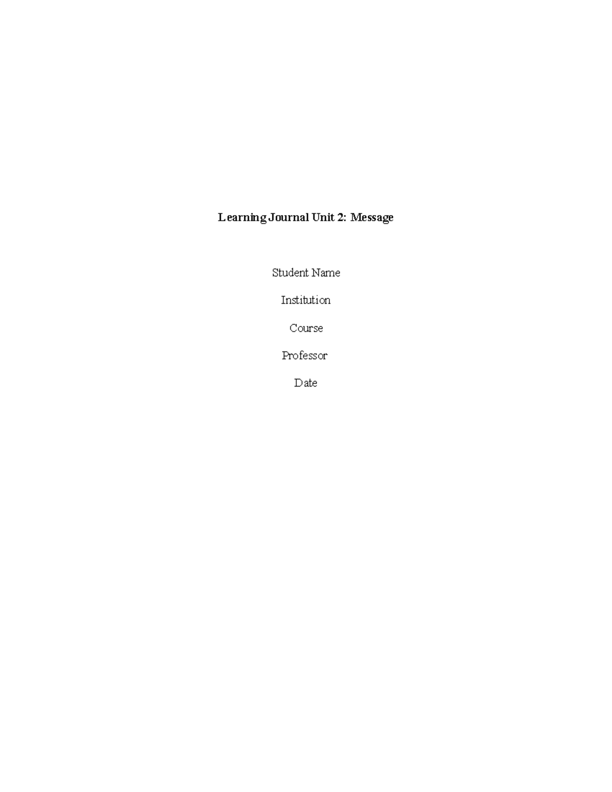 Learning Journal Unit 2 - While communicating the audience decodes the ...