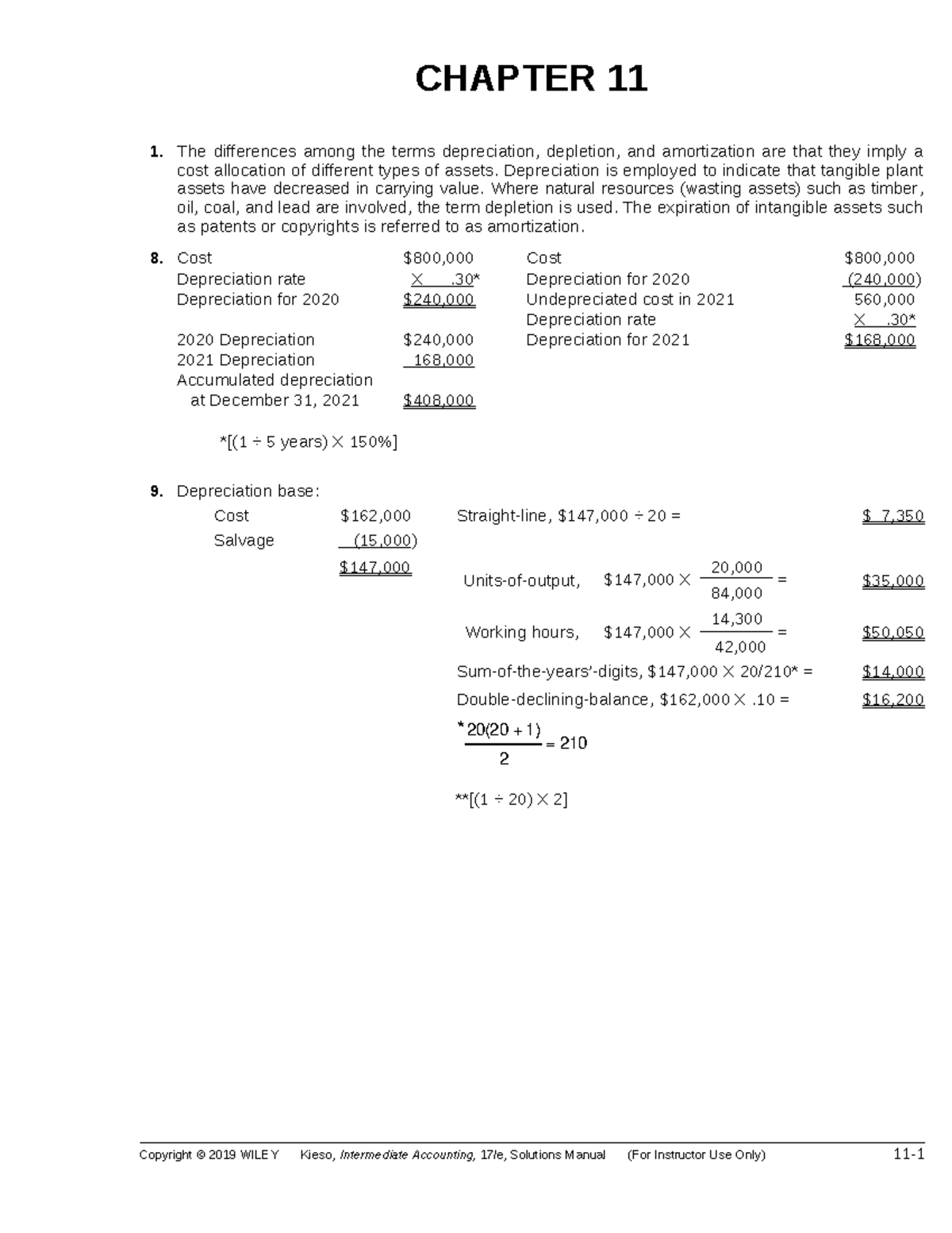 Acct 301A Chapter 11 HW Solutions - CHAPTER 11 The differences among ...