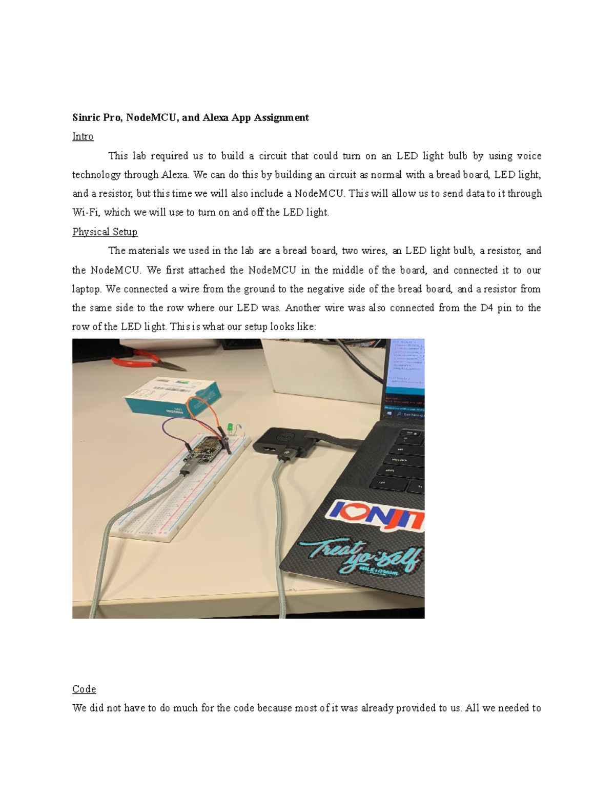 FED101 Alexa LED - Sinric Pro, NodeMCU, and Alexa App Assignment Intro ...