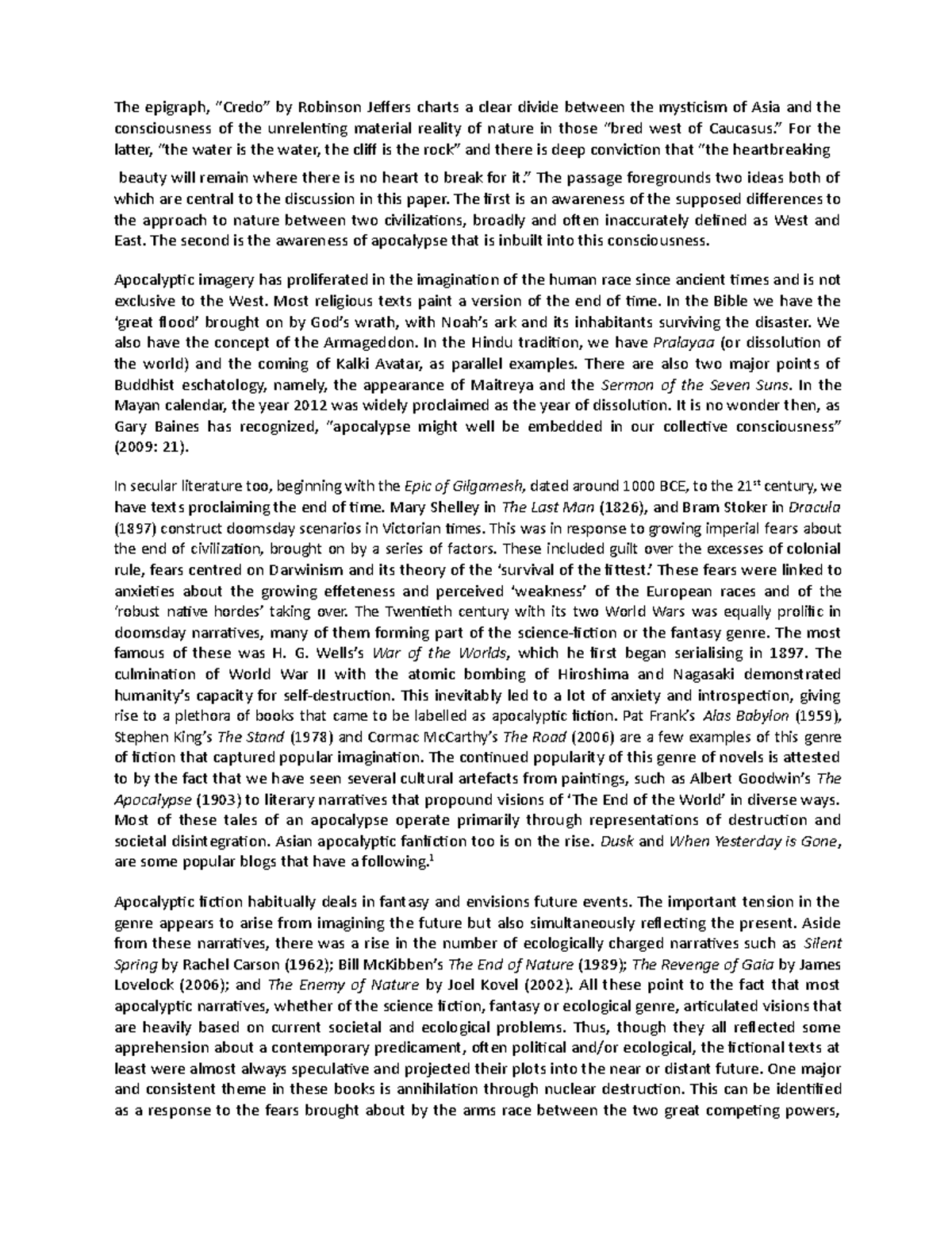 Apocalyptic Vision in the Laotian Short Story - The epigraph, “Credo ...