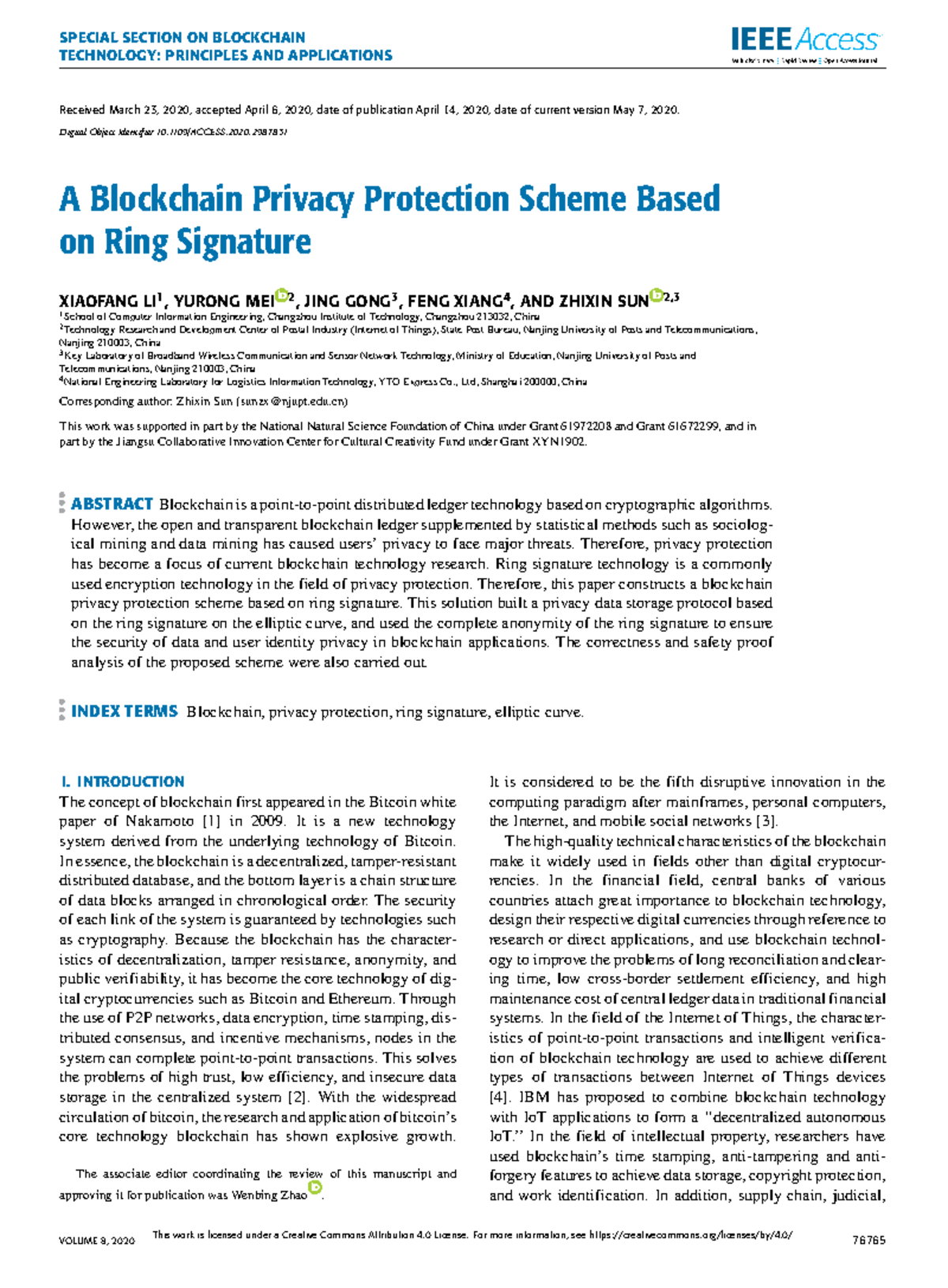1.A Blockchain Privacy Protection Scheme - SPECIAL SECTION ON ...