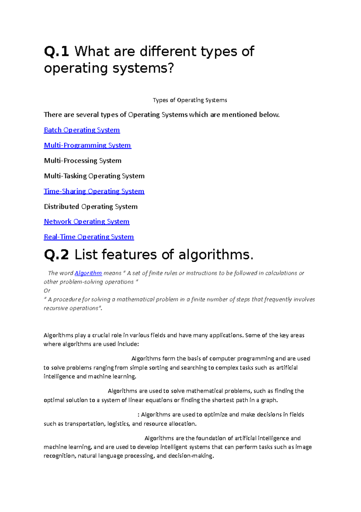 Pps questions - DM all fl em Tim dl an en - Q What are different types ...