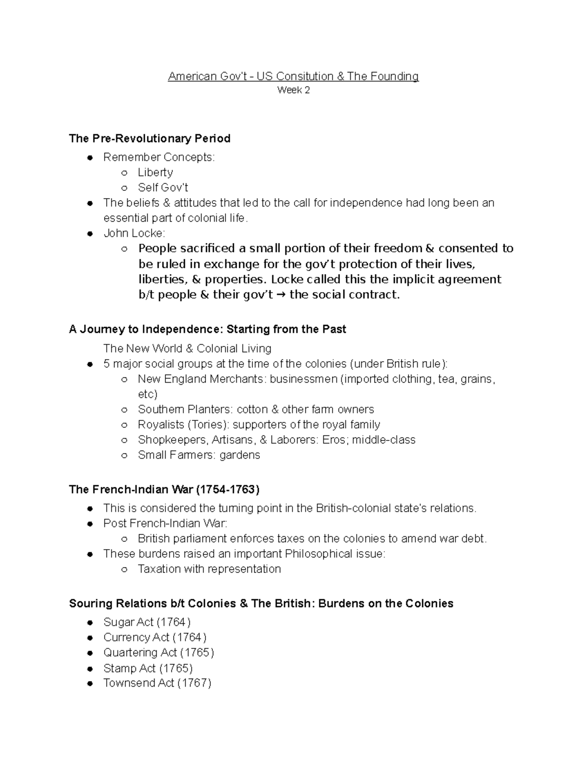 US Constitution and The Founding - American Gov’t - US Consitution ...