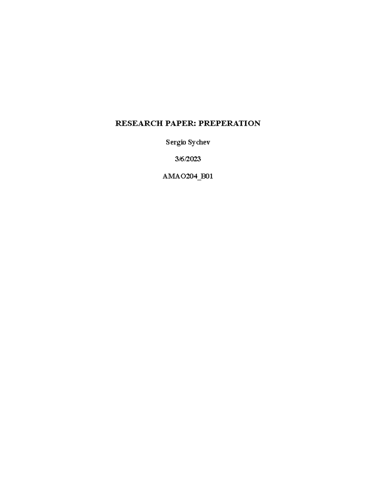 Research PAPE1 - Coding Paper - RESEARCH PAPER: PREPERATION Sergio ...