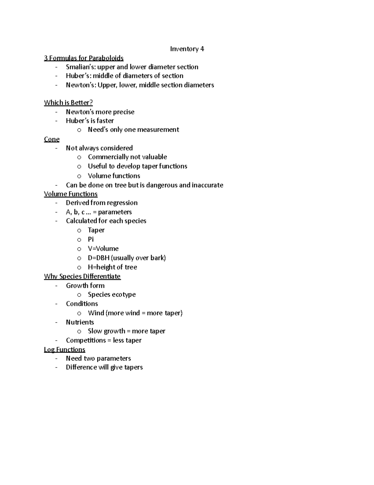 Inventory 4 - Lecture notes 4 - Inventory 4 3 Formulas for Paraboloids ...