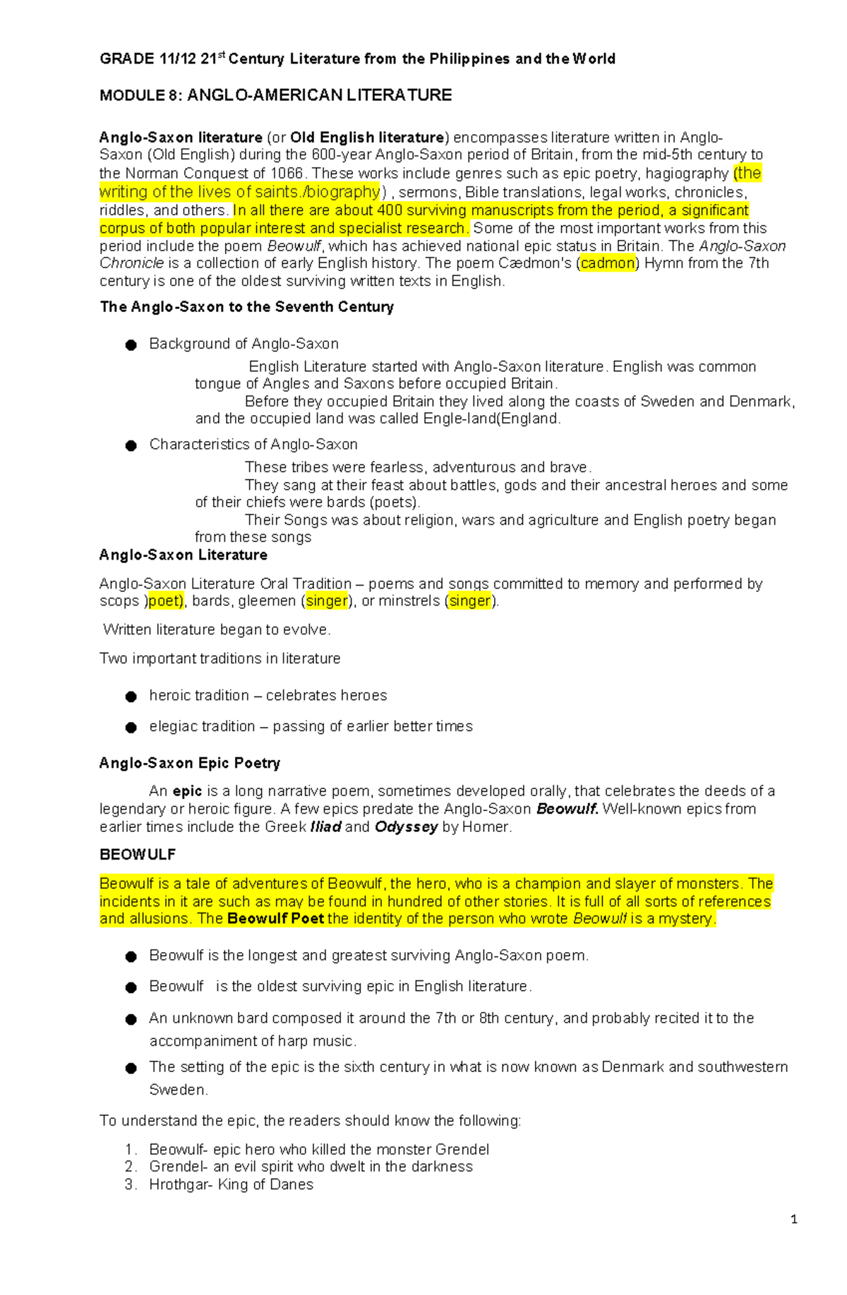 21st CLPW - Lesson 8 Module - GRADE 11/12 21st Century Literature from ...