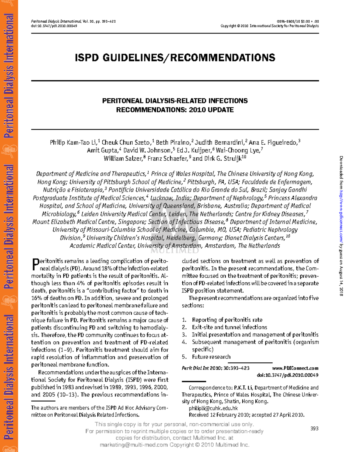 3.- ISPD guidelines 2017 peritoneal infections - Peritoneal Dialysis ...