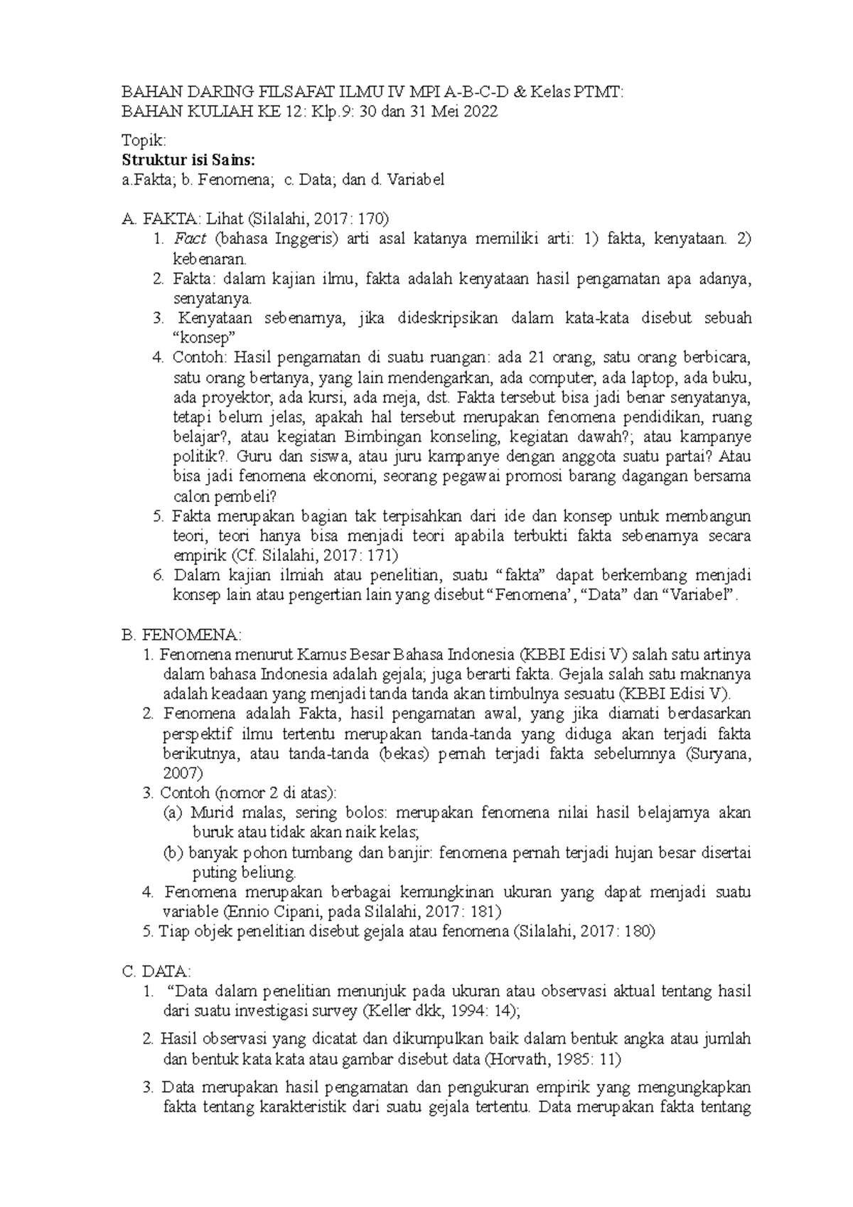 Bahan KLP.9 FILS. ILMU IV MPI 2022 - BAHAN DARING FILSAFAT ILMU IV MPI A-B-C-D & Kelas PTMT ...