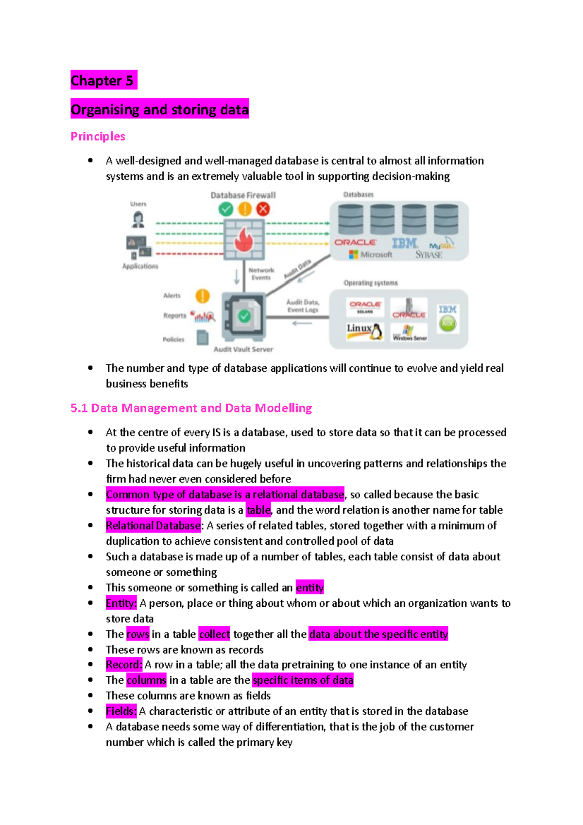 Chapter 5 - Chapter 5 Organising and storing data Principles A well ...