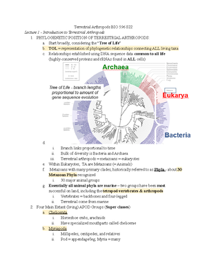 Terrestrial Arthropods Lab 2 - Draw this, and make sure that you can ...