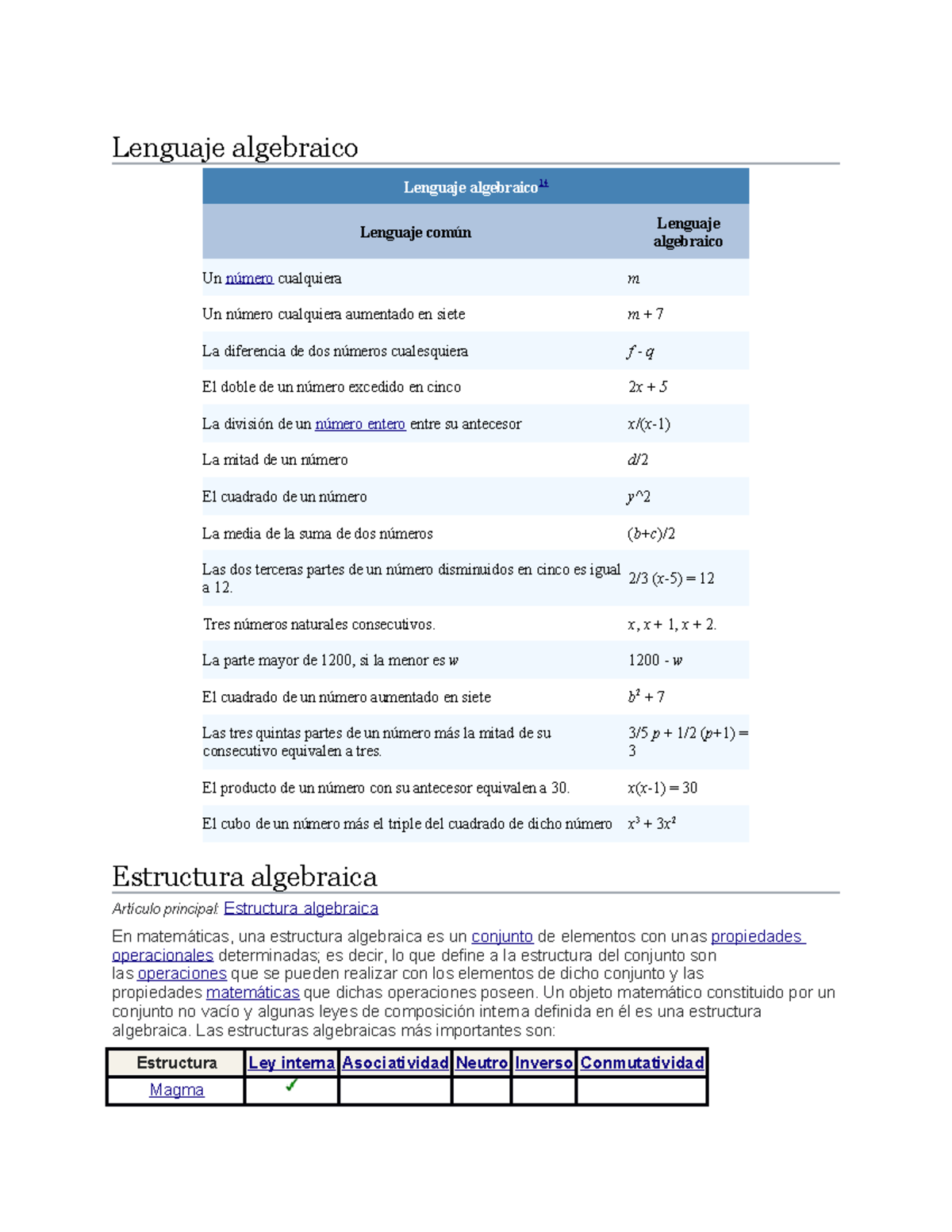 Lenguaje algebraico - Apuntes 123 - Lenguaje algebraico Lenguaje ...