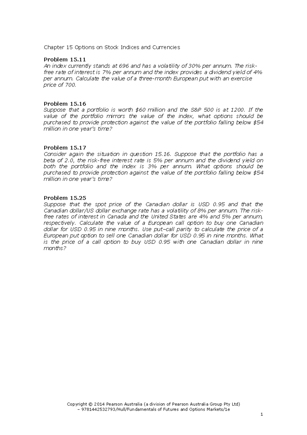 Week 11 tutorial questions - Copyright © 2014 Pearson Australia (a ...