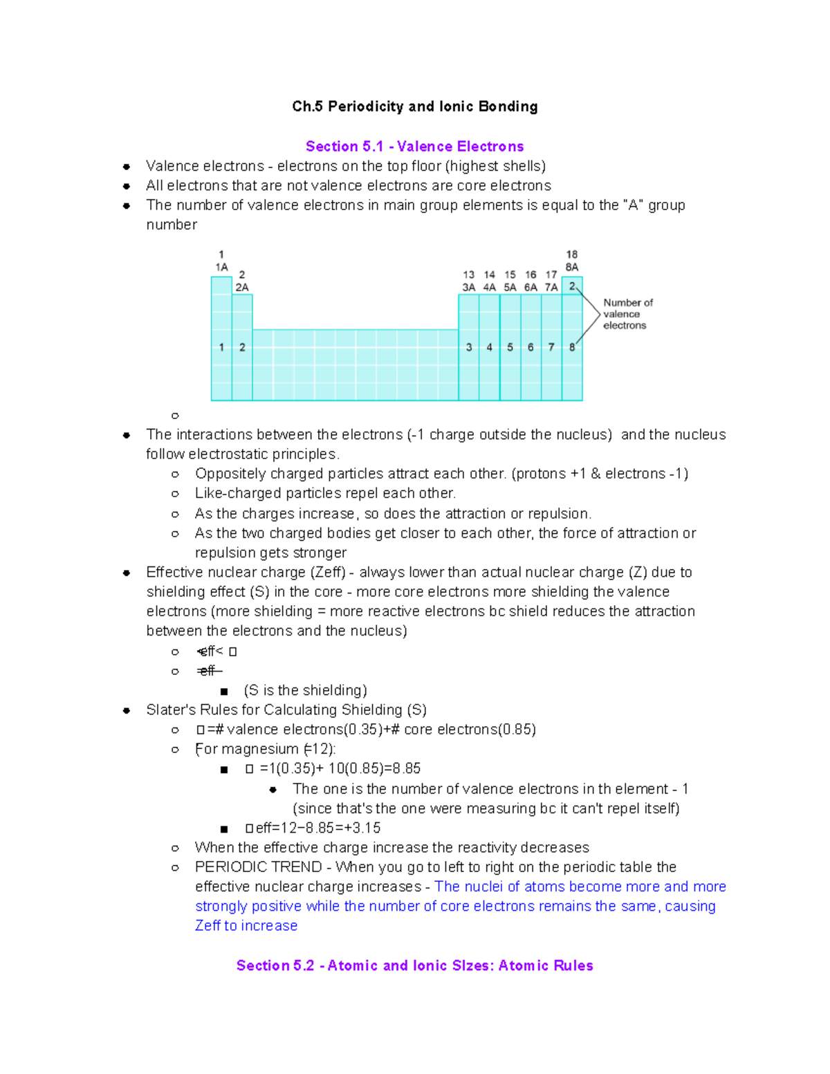 Ch.5 Periodicity and Ionic Bonding - Ch Periodicity and Ionic Bonding ...