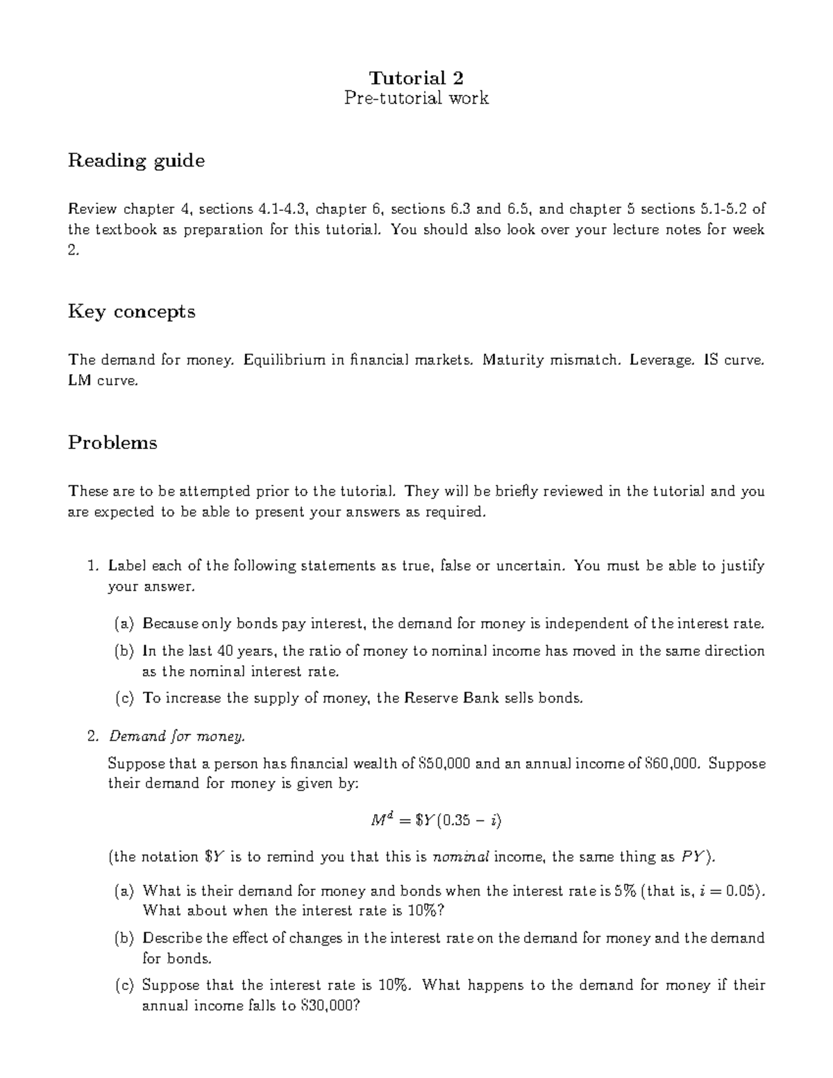 Pre2 - pre-Tutorial 2 - Tutorial 2 Pre-tutorial work Reading guide ...