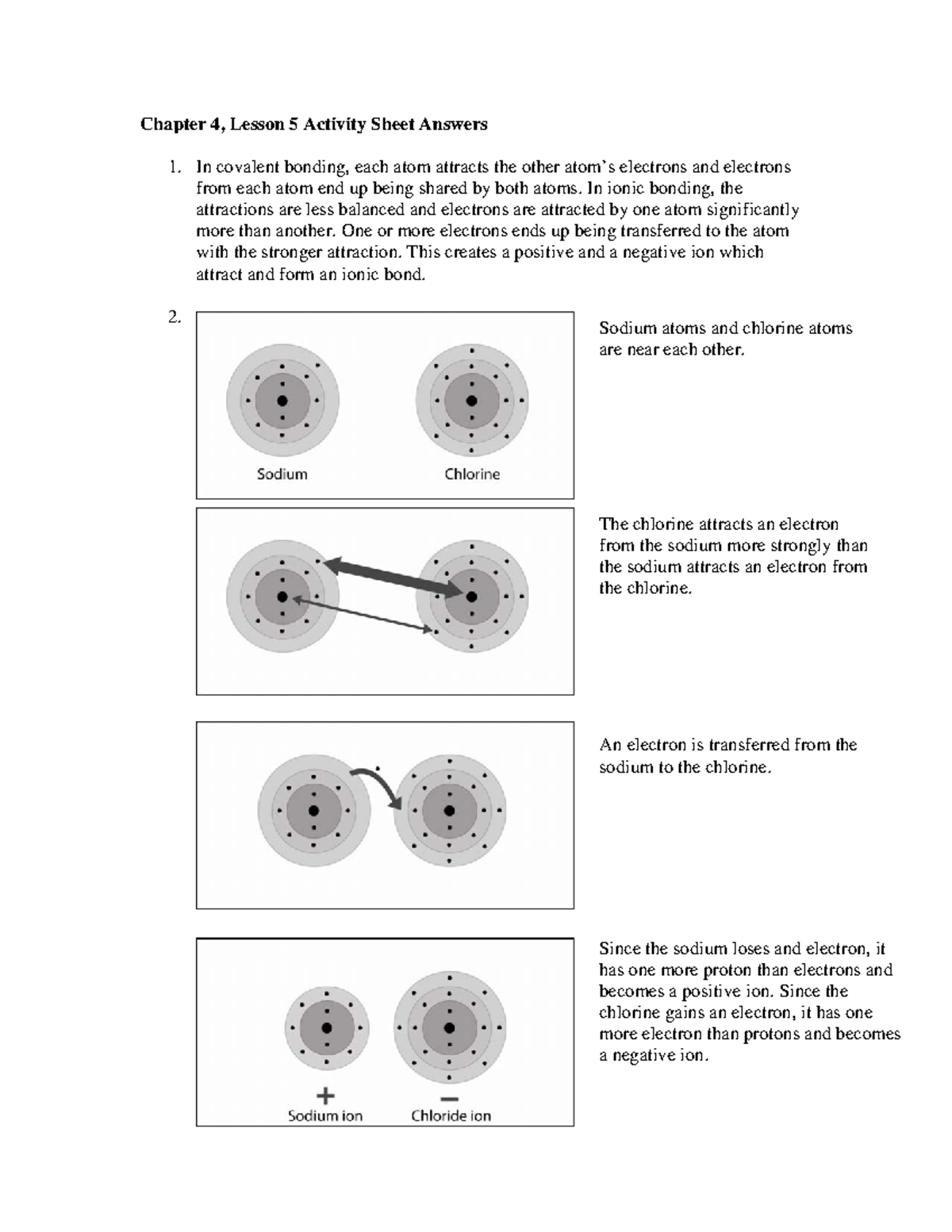 4 - hi - Chapter 4, Lesson 5 Activity Sheet Answers In covalent bonding ...