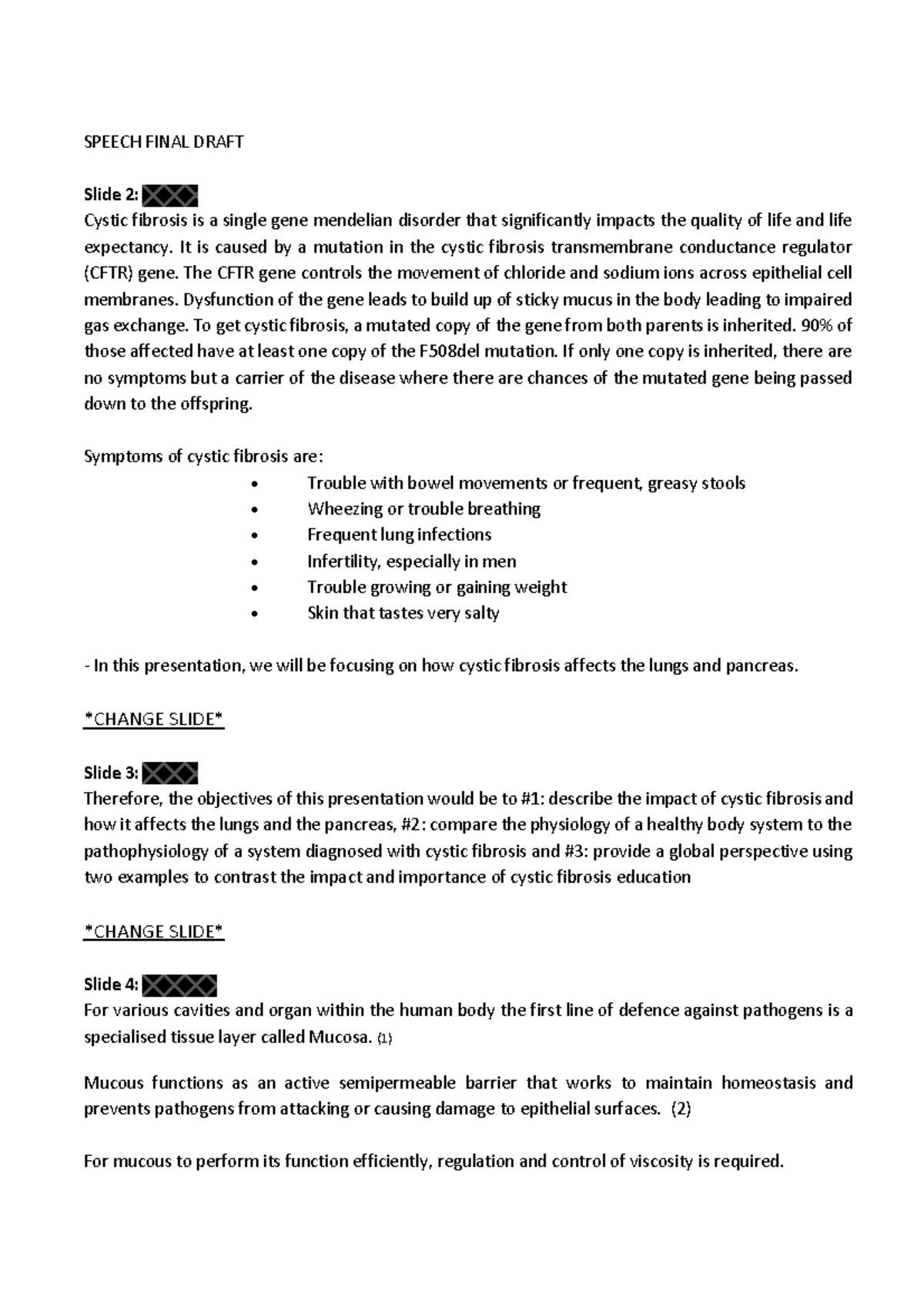 Speech Final Draft - BMS206 Oral Presentation Speech - SPEECH FINAL ...