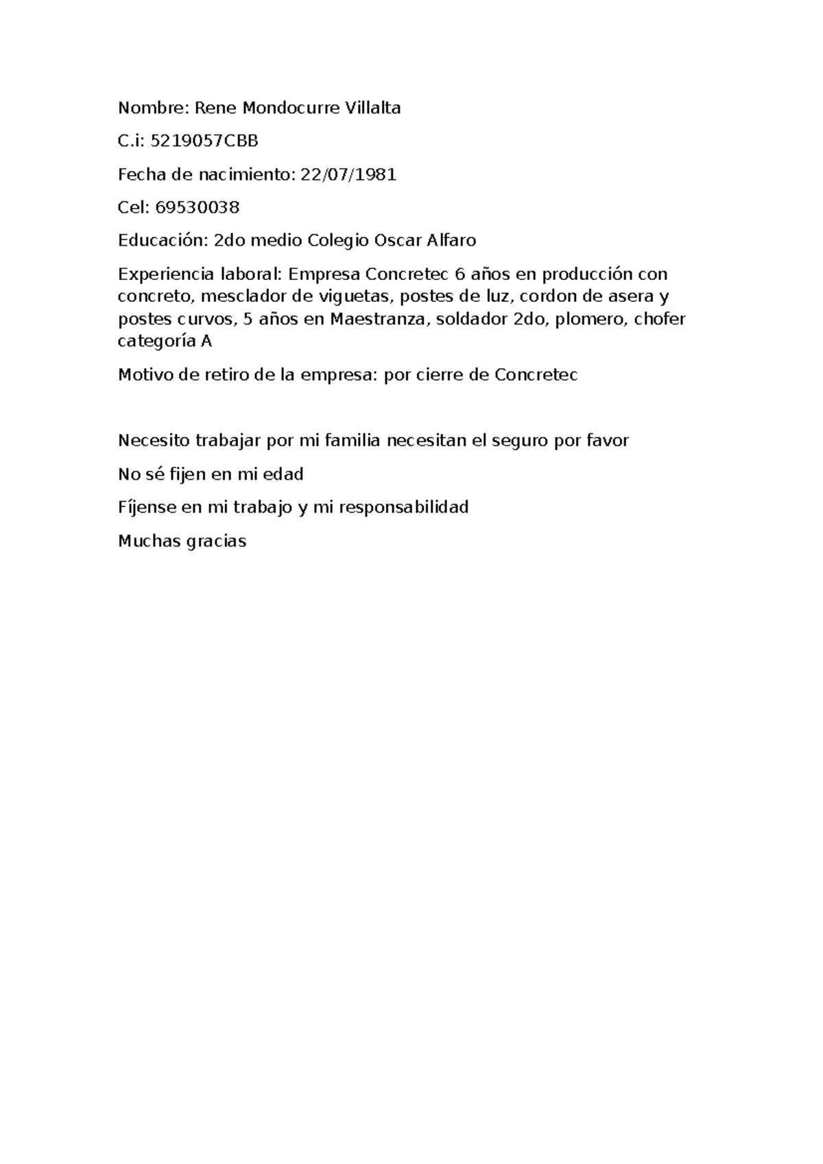 Documento - Apuntes de la materia - Nombre: Rene Mondocurre Villalta C ...