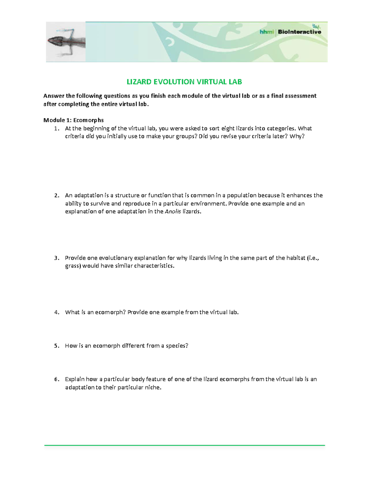 Evolution Virtual Lab Answer Key at Ricardo Watkins blog