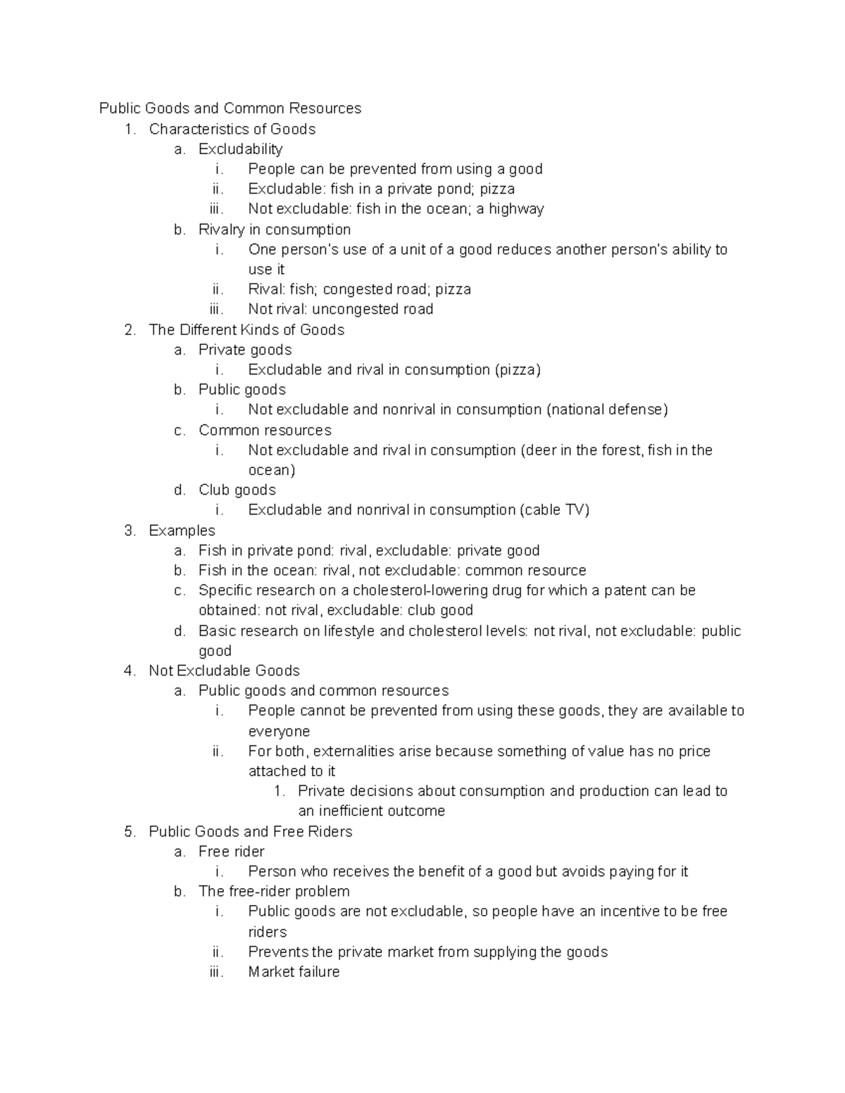 Econ Chapter 11 part 1 - Public Goods and Common Resources 1 ...