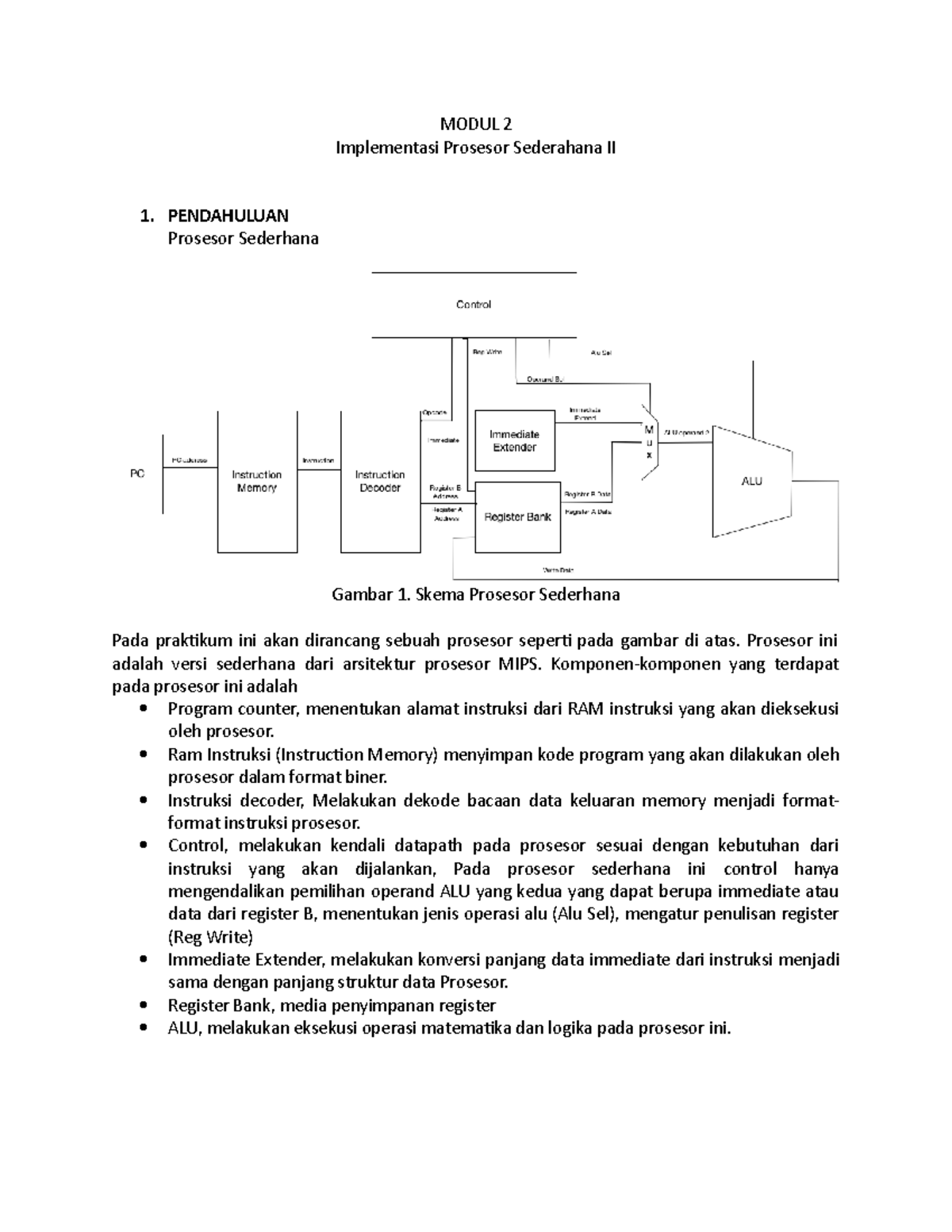 Modul 2 - Laporan tugas individu - MODUL 2 Implementasi Prosesor ...